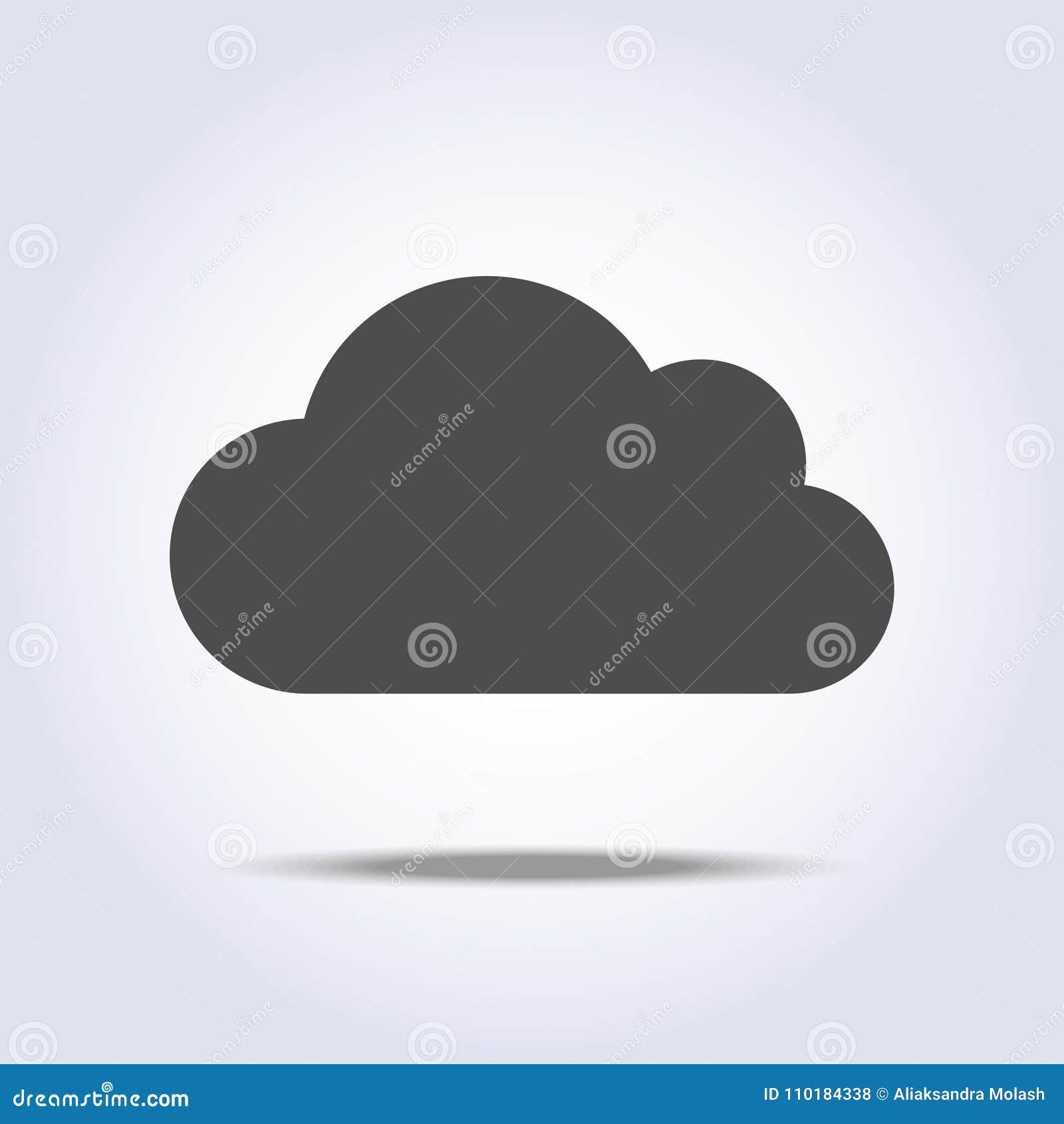 Cloud Flat Gray Icon Symbol Stock Vector - Illustration of cloudy ...