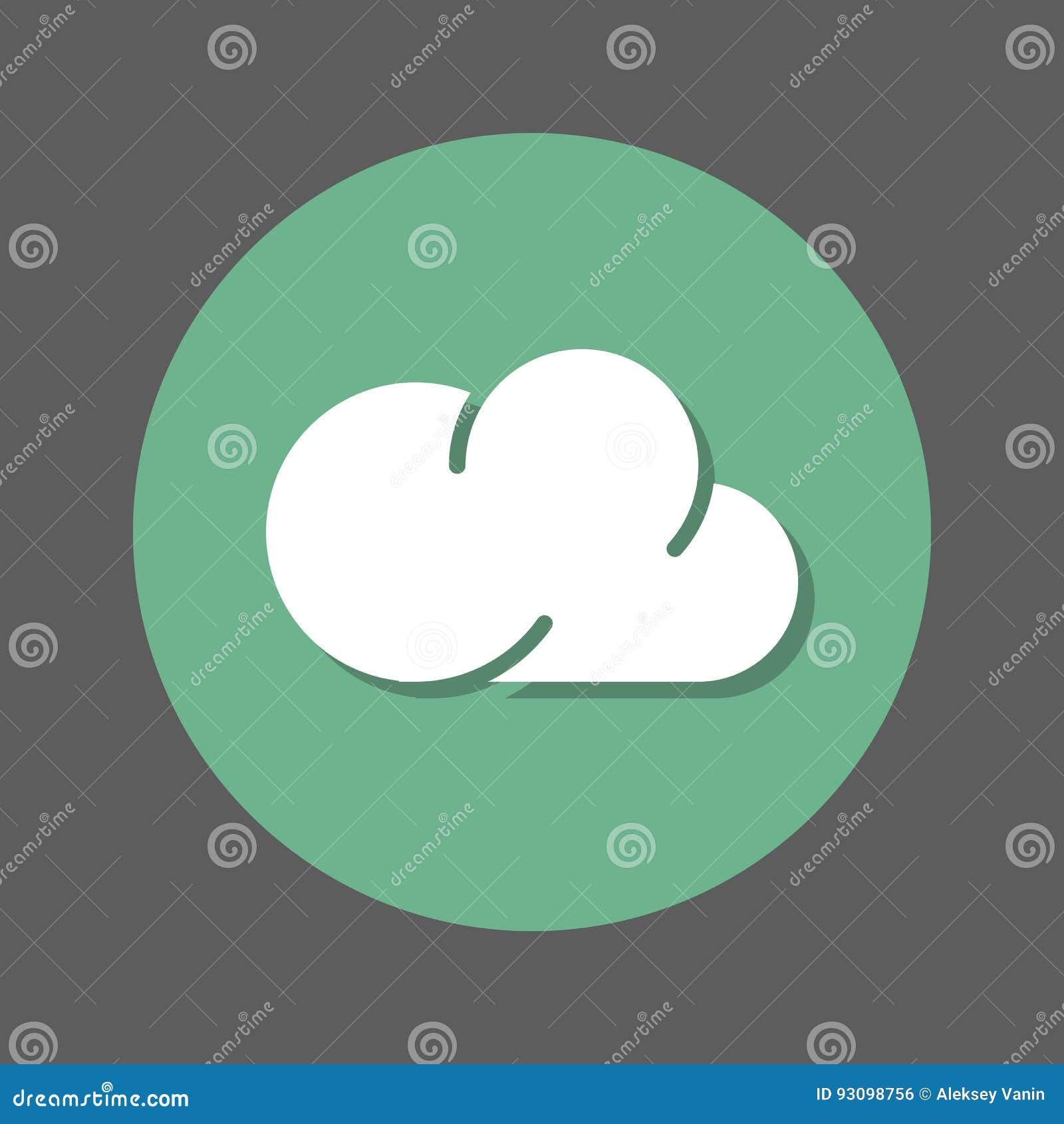 Cloud Flat Icon. Round Colorful Button, Circular Vector Sign with ...