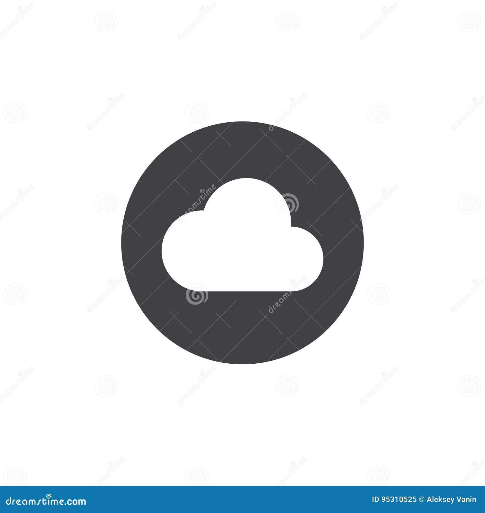 Cloud Flat Icon. Round Simple Button, Circular Vector Sign Stock Vector ...