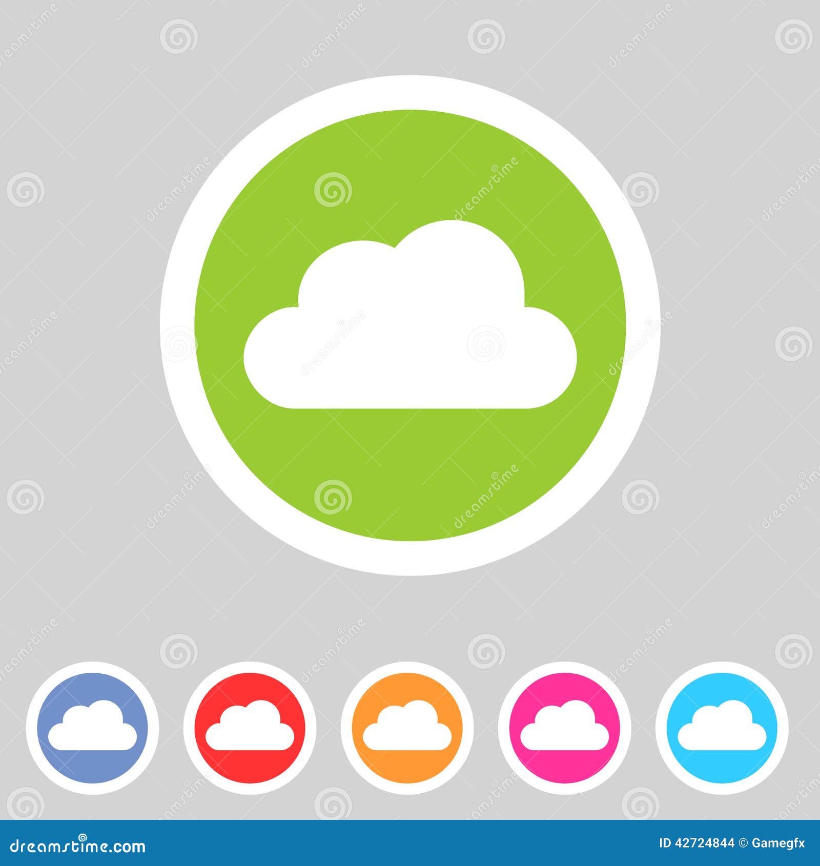 Cloud Flat Shape Icon, Set, Collection Stock Vector - Illustration of ...