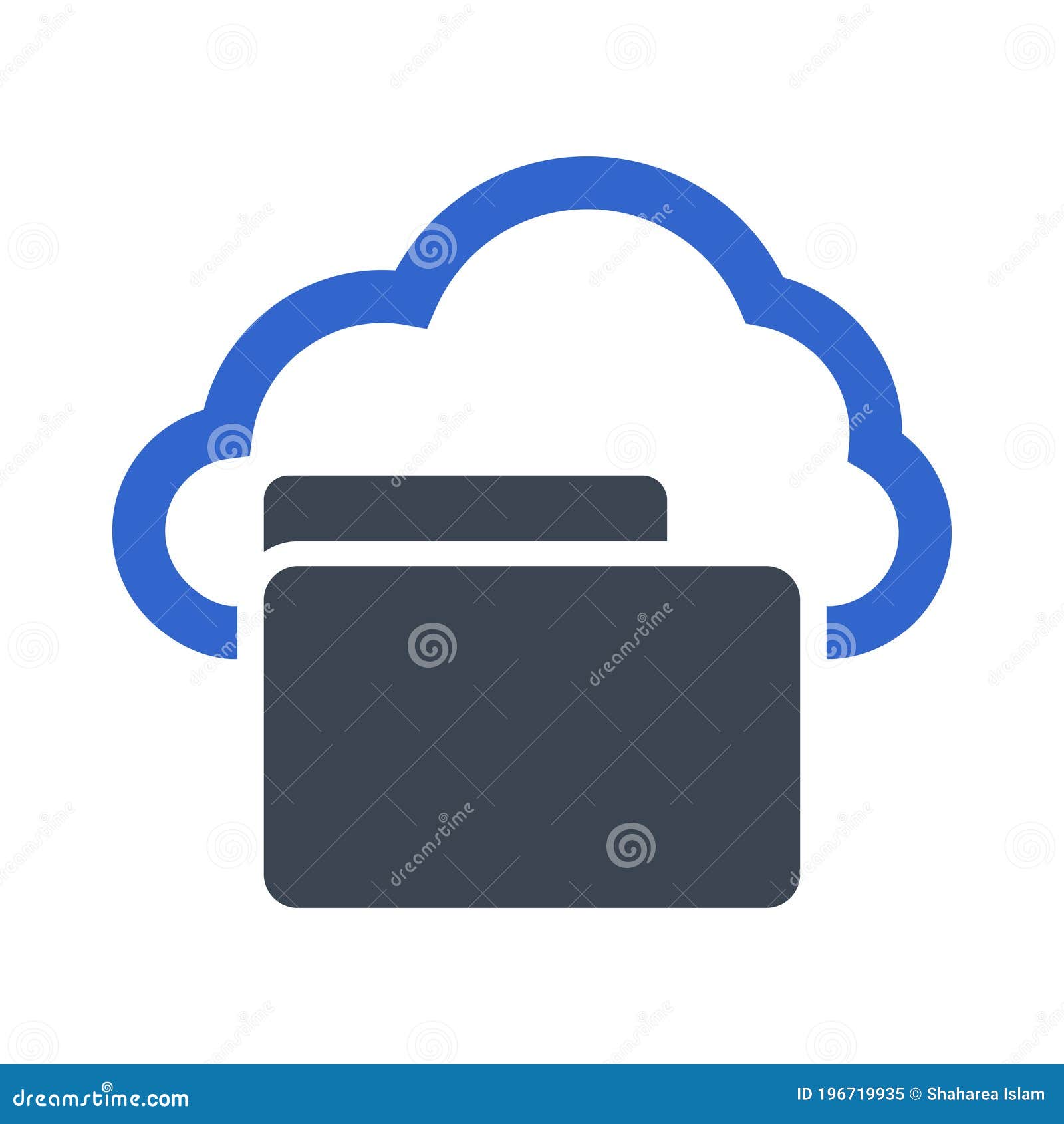 Cloud folder icon stock vector. Illustration of file - 196719935