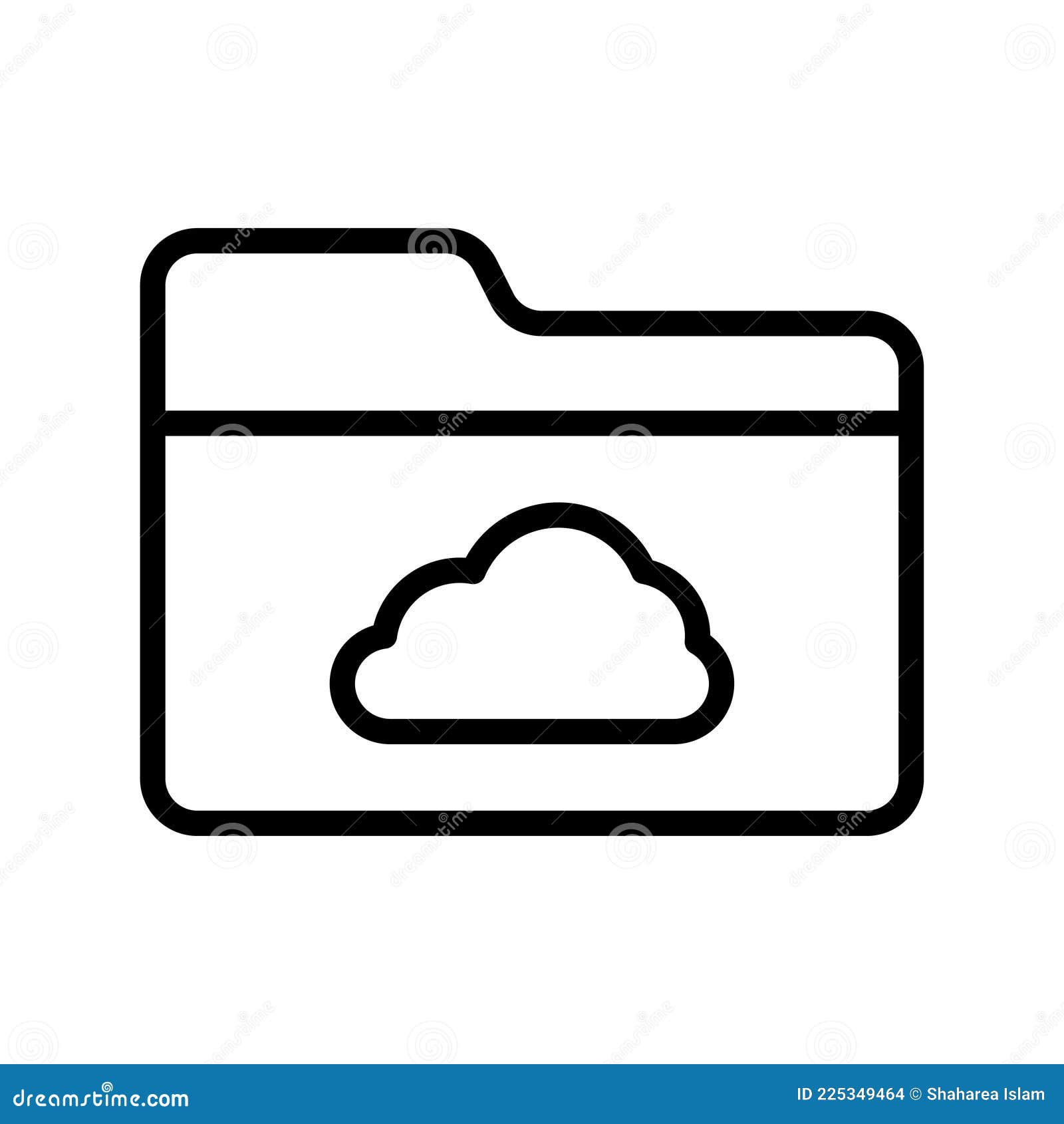 Cloud folder icon stock vector. Illustration of storage - 225349464