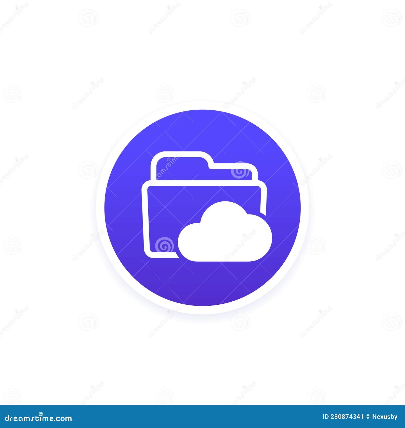 Cloud folder icon for apps stock vector. Illustration of project ...