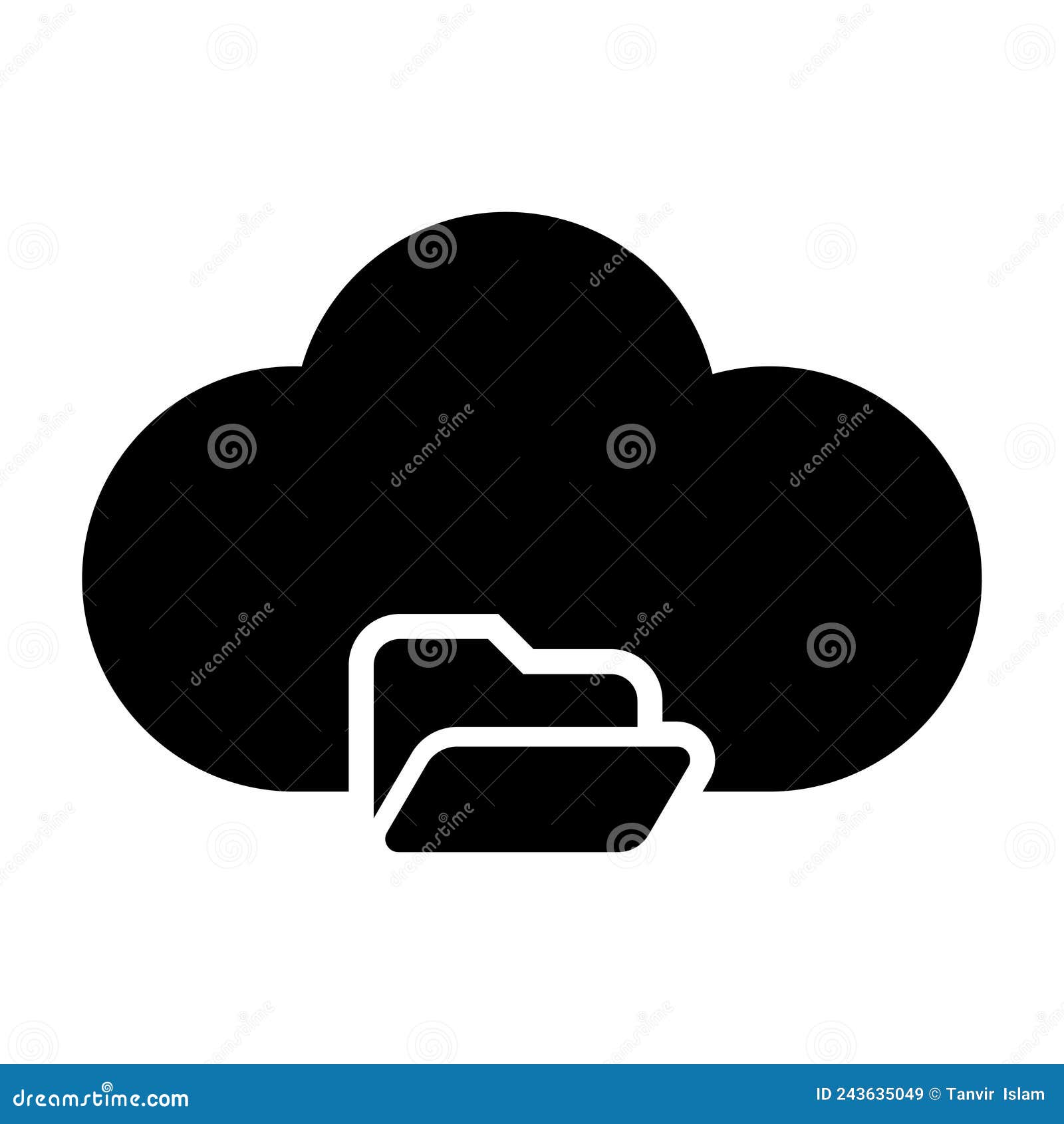 Cloud Folder Icon stock vector. Illustration of icon - 243635049