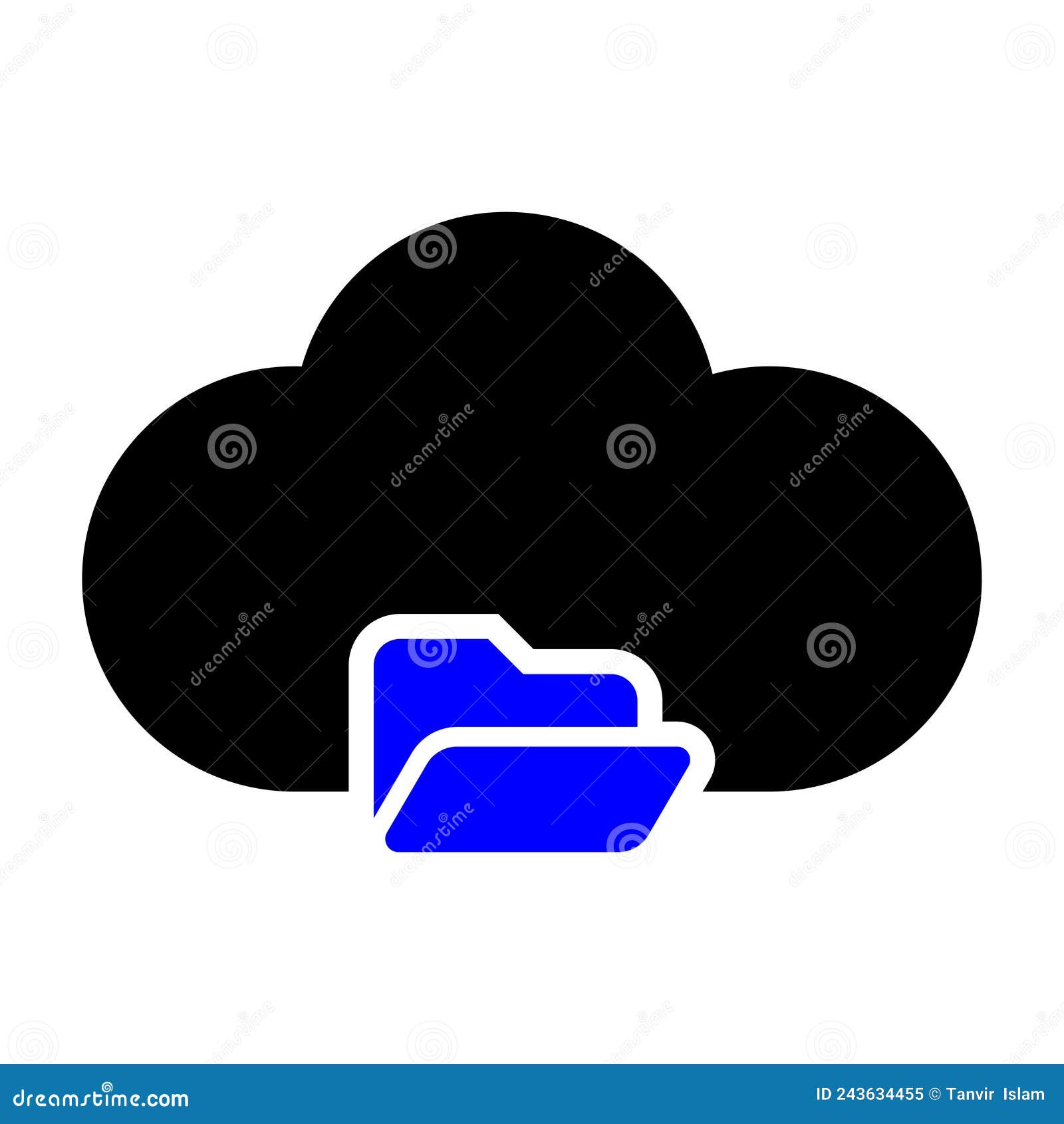 Cloud Folder Icon stock vector. Illustration of folders - 243634455