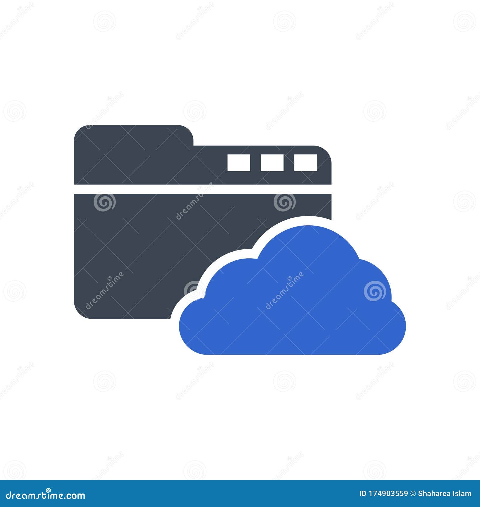 Cloud Folder Icon stock vector. Illustration of technology - 174903559