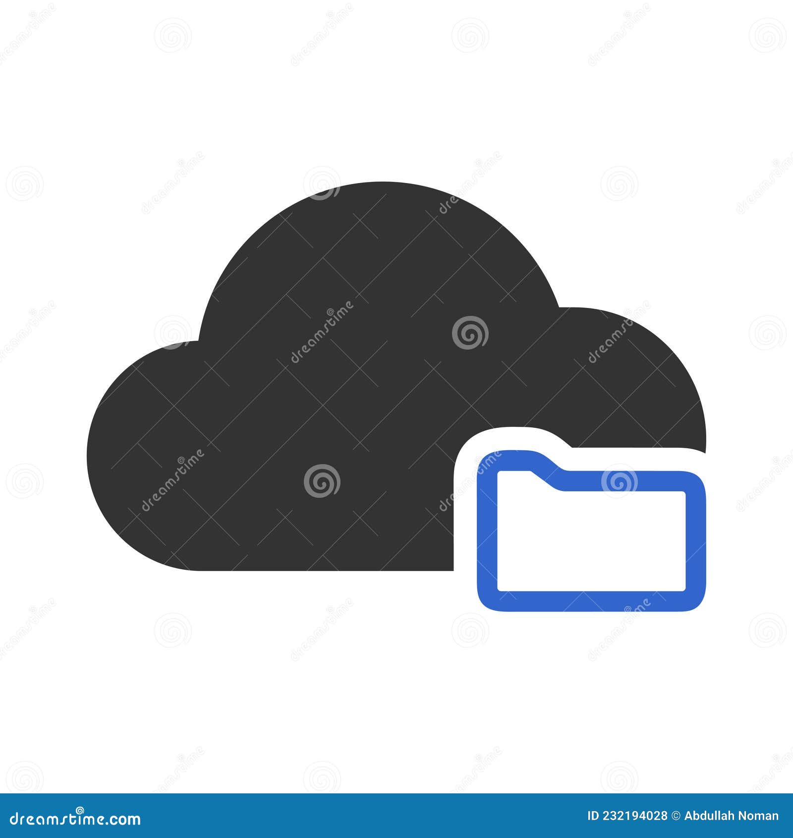 Cloud folder icon design stock vector. Illustration of design - 232194028