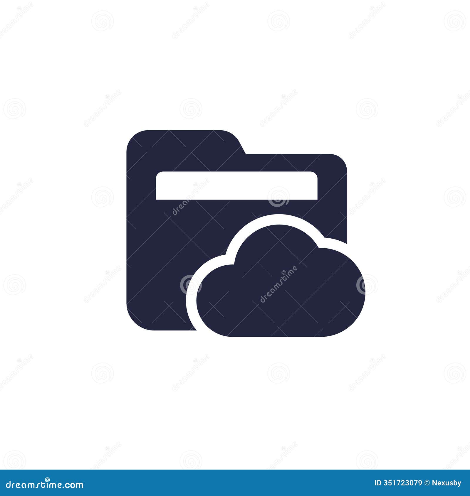 Cloud Folder Icon, Pictogram on White Stock Vector - Illustration of ...