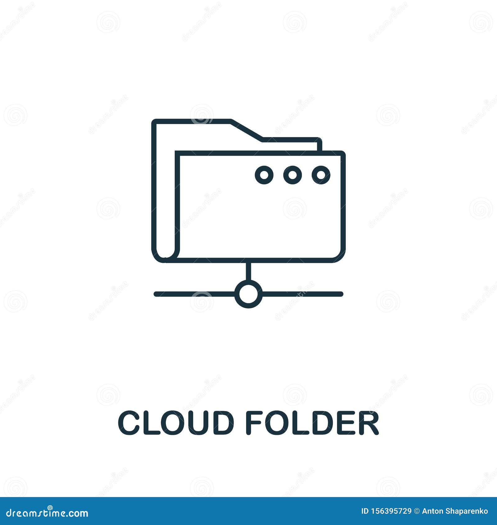 Cloud Folder Icon. Thin Outline Style Design from Web Hosting Icons ...