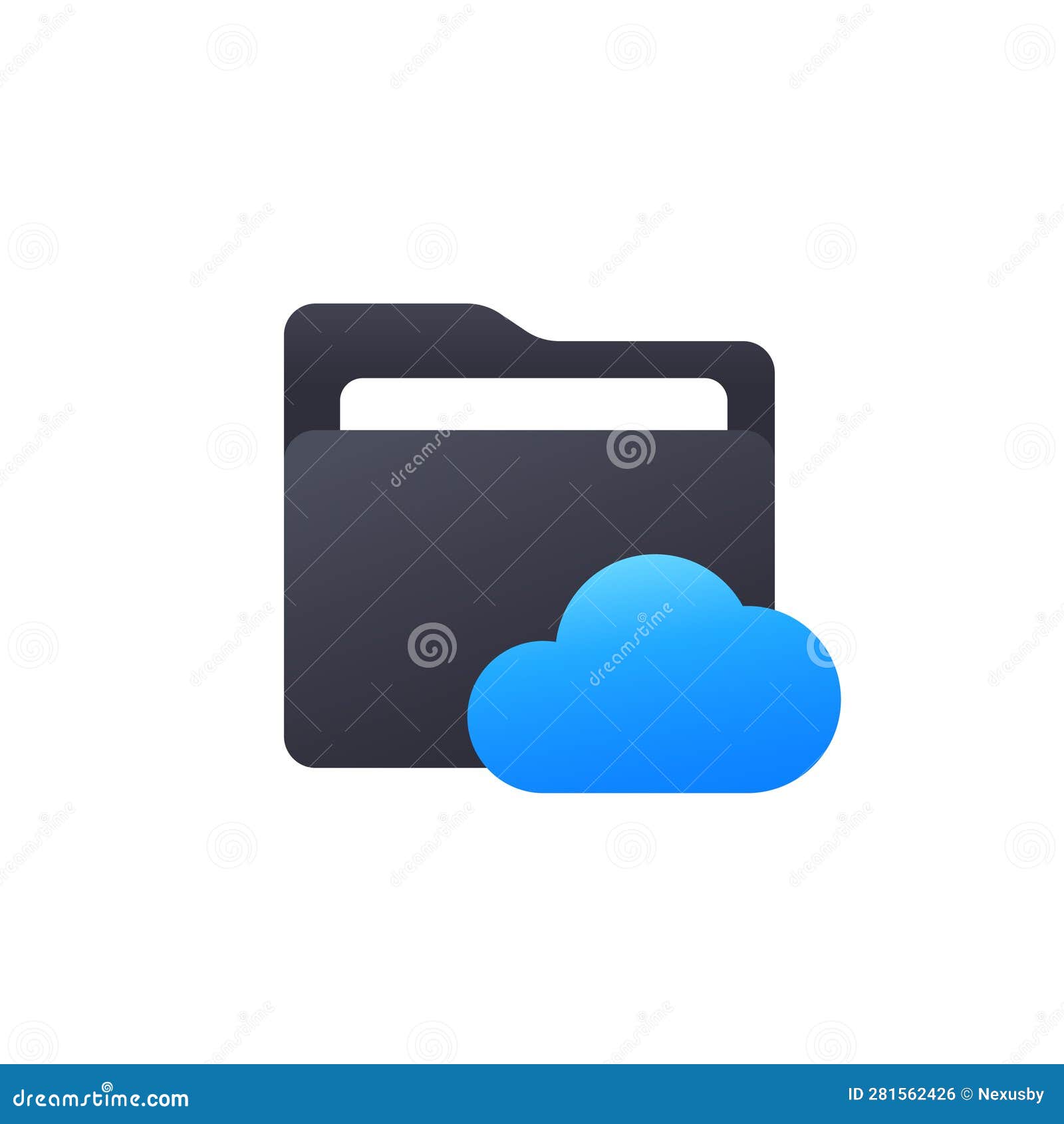 Cloud Folder Icon for Web and Apps Stock Vector - Illustration of ...
