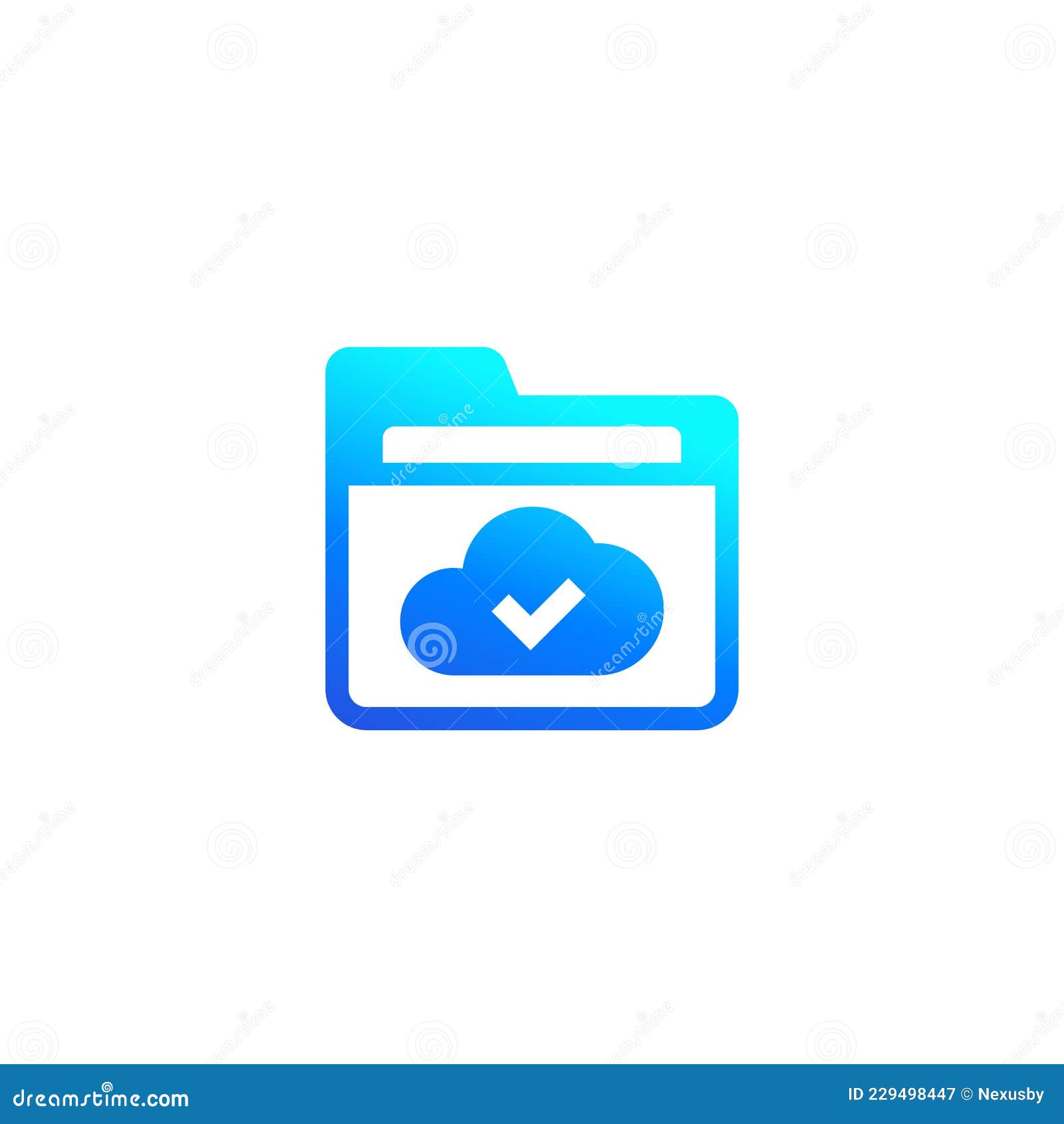 Cloud folder icon on white stock vector. Illustration of internet ...