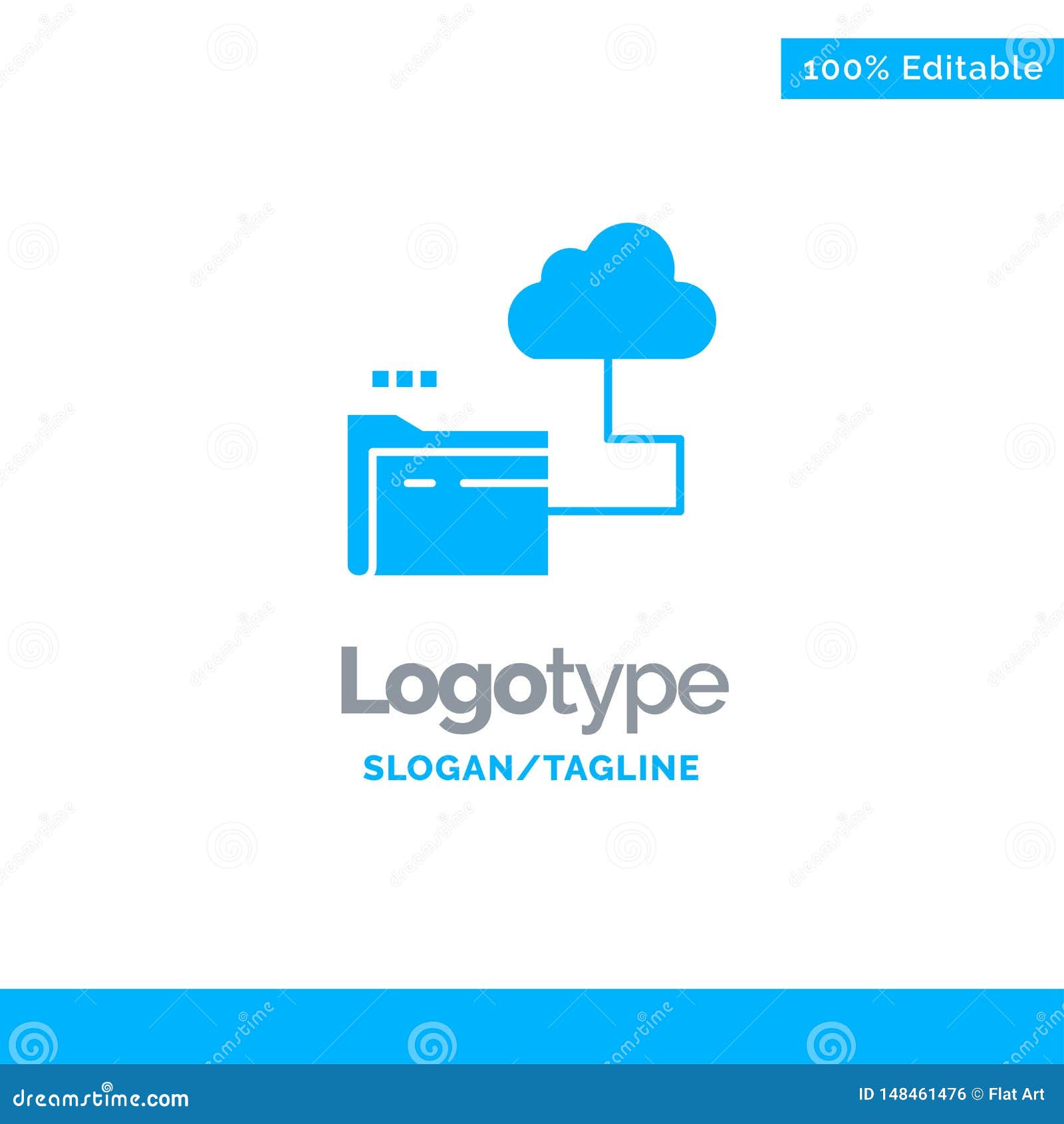 Cloud, Folder, Storage, File Blue Business Logo Template Stock Vector ...