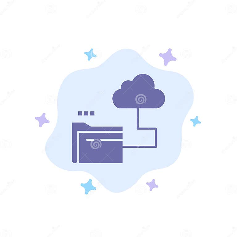 Cloud, Folder, Storage, File Blue Icon on Abstract Cloud Background ...