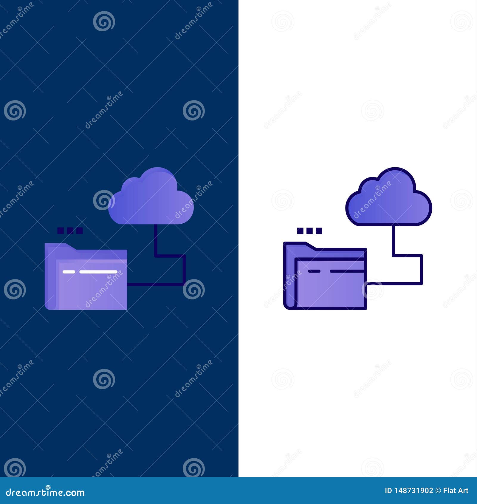 Cloud, Folder, Storage, File Icons. Flat and Line Filled Icon Set ...