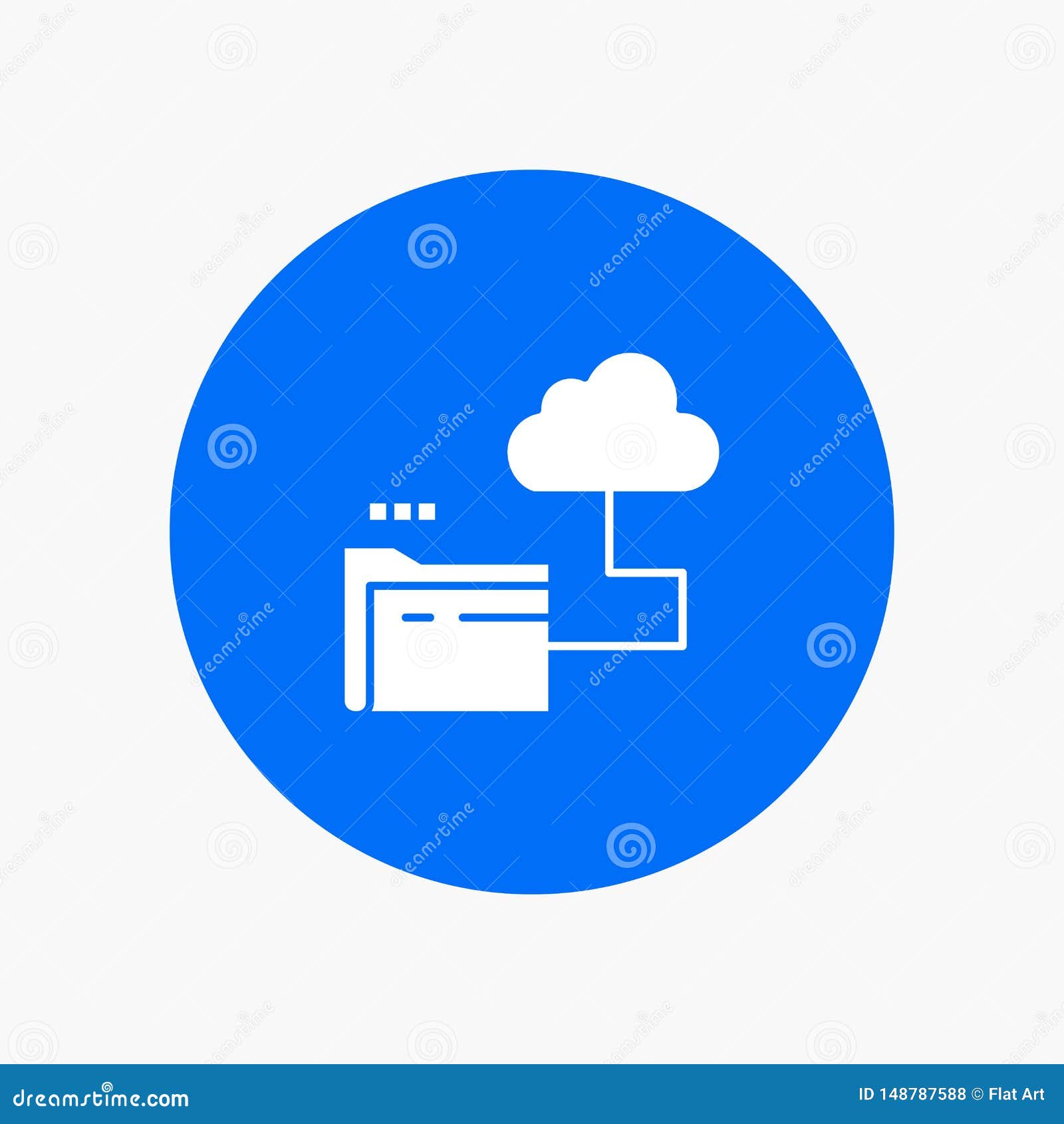 Cloud, Folder, Storage, File White Glyph Icon Stock Vector ...
