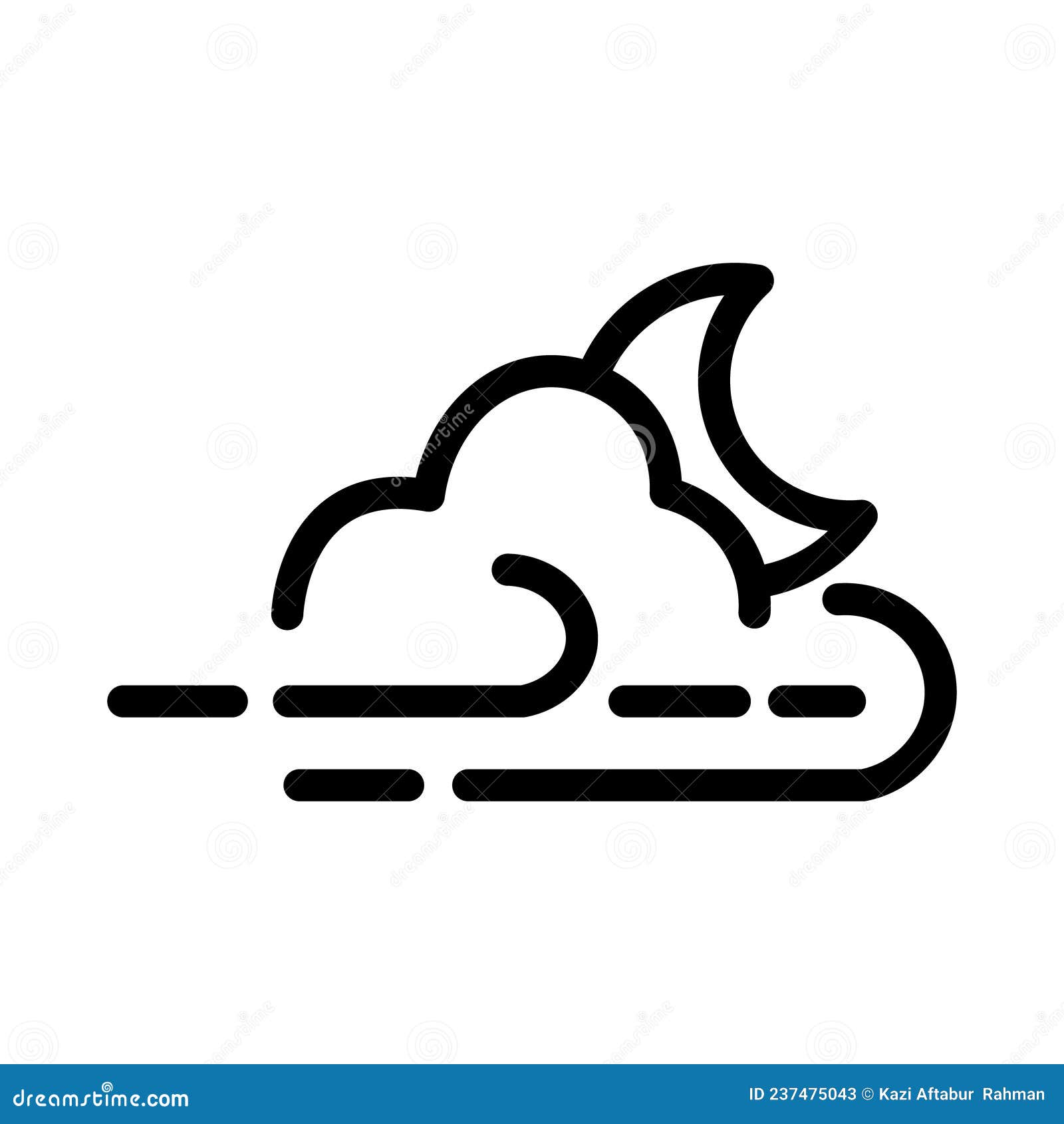 Cloud Forecast Monsoon Weather Night Icon Stock Vector - Illustration ...
