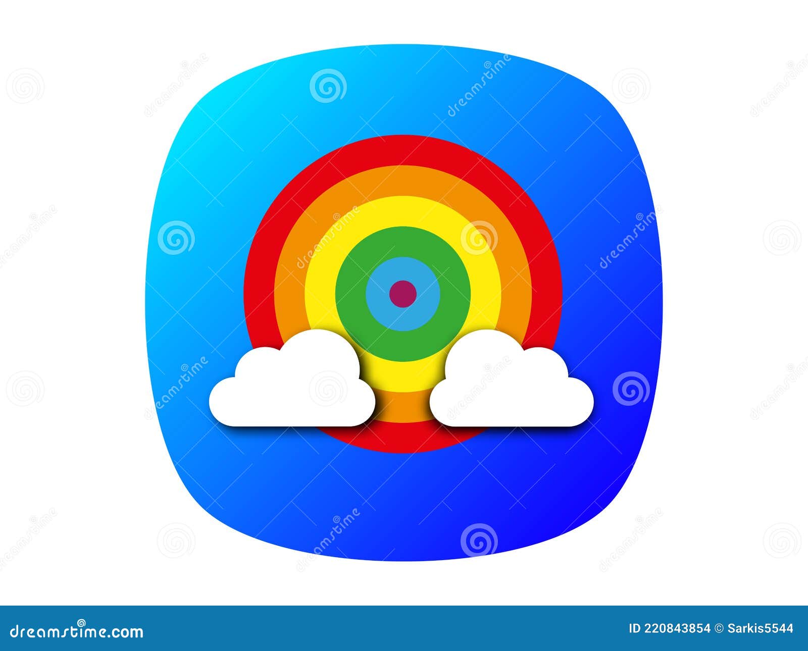 Cloud Forecast Rainbow Weather Icon Stock Vector - Illustration of ...