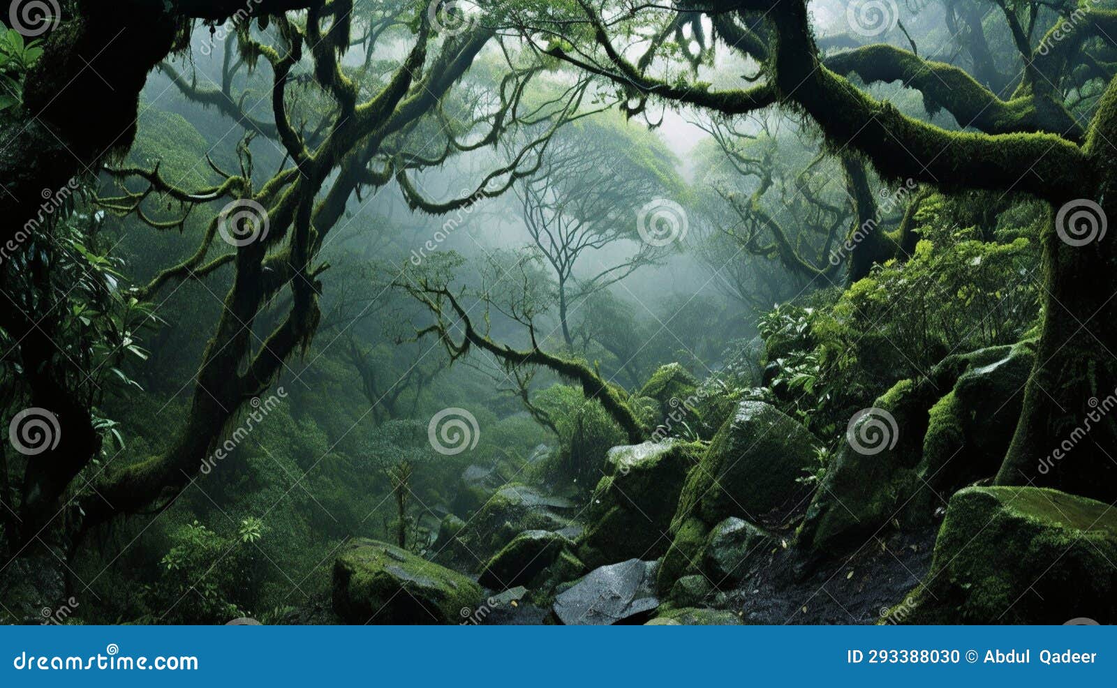 Cloud Forests, Often Cloaked in a Veil of Mist Stock Illustration ...
