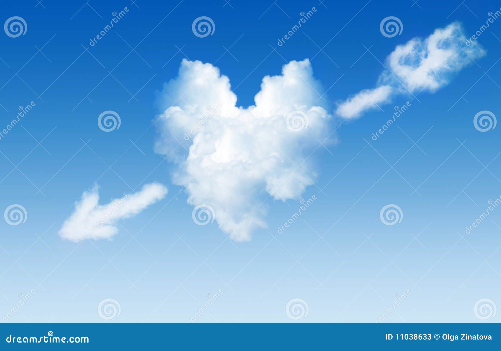 Cloud in the Form of Heart with an Arrow Stock Image - Image of arrow ...