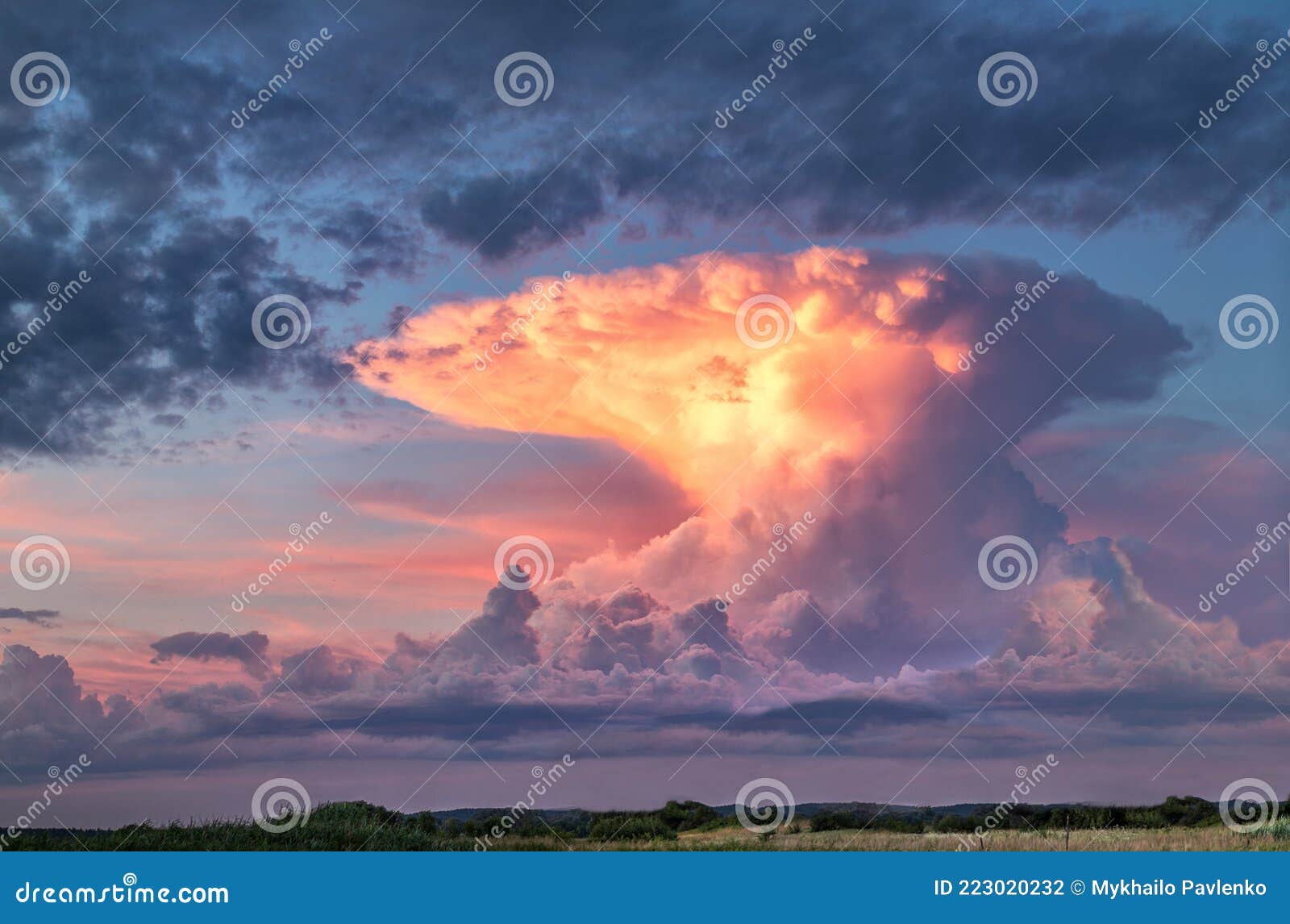 Storm Cloud in the Form of a Nuclear Explosion. Stock Photo - Image of ...
