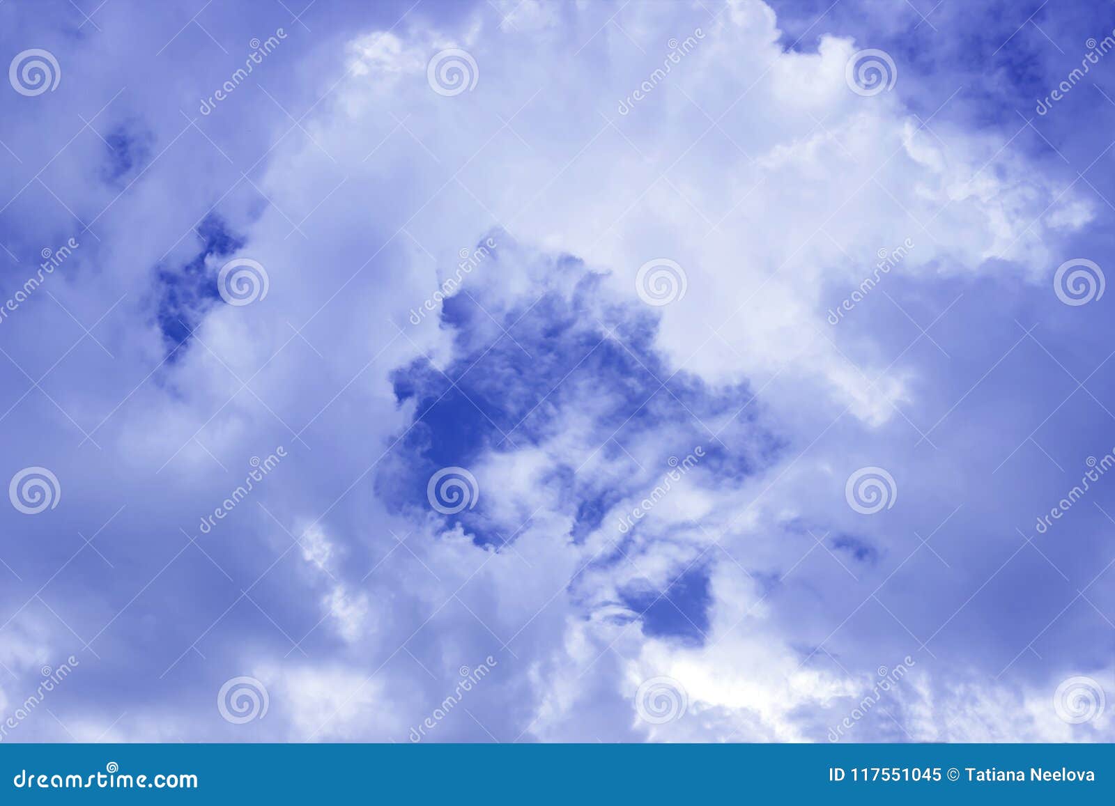 Cloud Formation, Background with Blue Sky and Cumulus Clouds. Upper ...