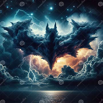 Cloud Formation Depicting the Batman Logo in the Storm Stock ...