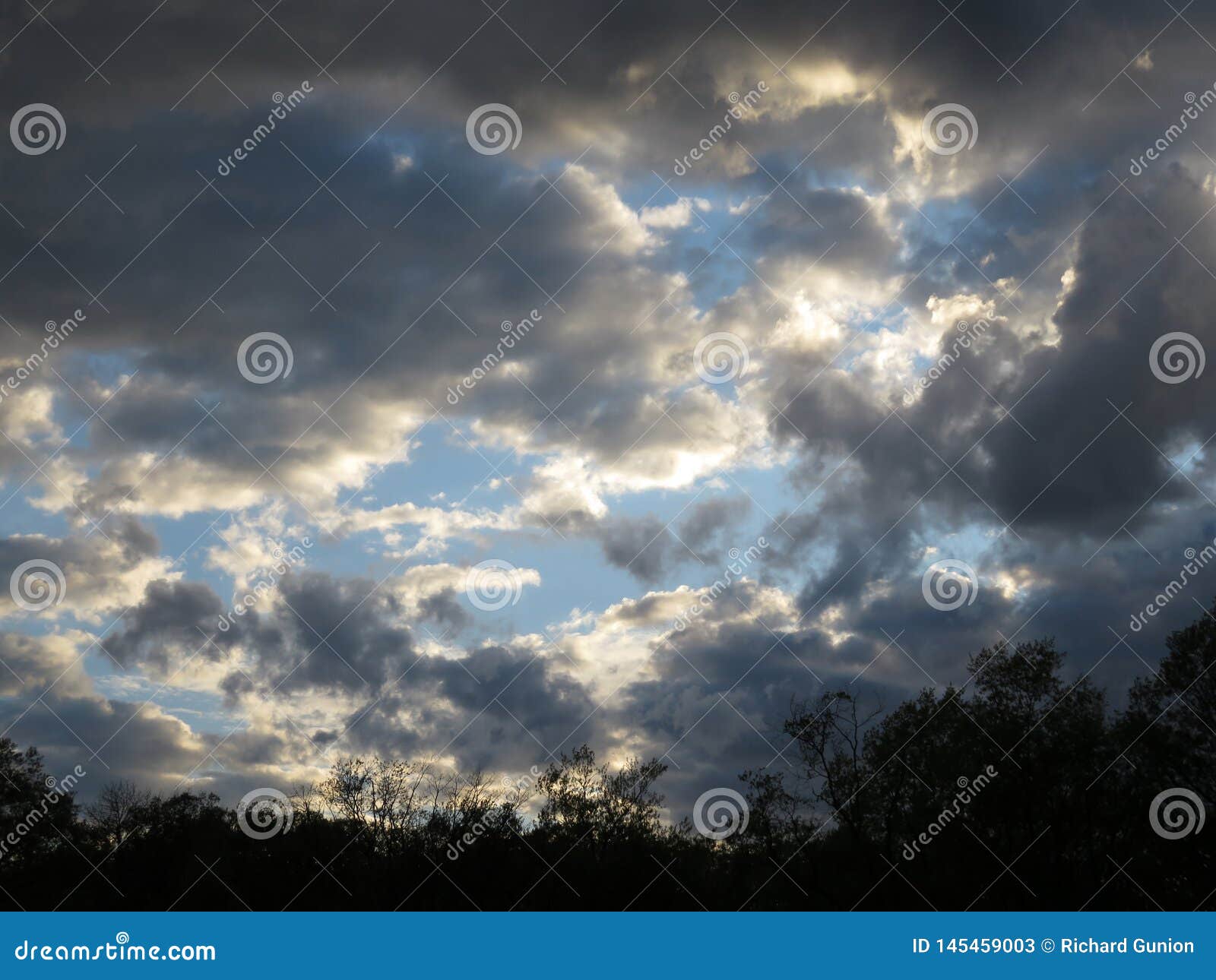 Cloud Formations on a Windy Day at Sunset Stock Image - Image of breezy ...