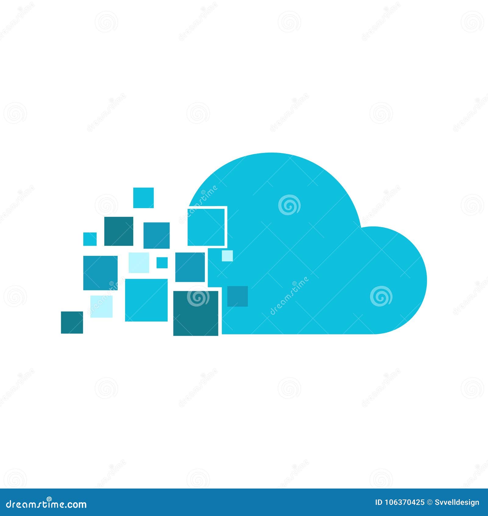 Cloud Fragment Technology Logo Vector Graphic Design Stock Vector ...