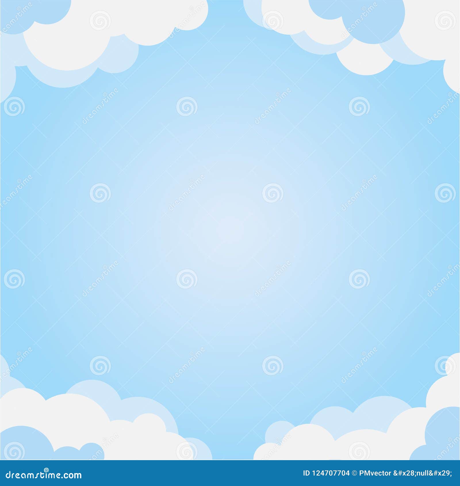 Cloud frame with blue sky stock illustration. Illustration of design ...