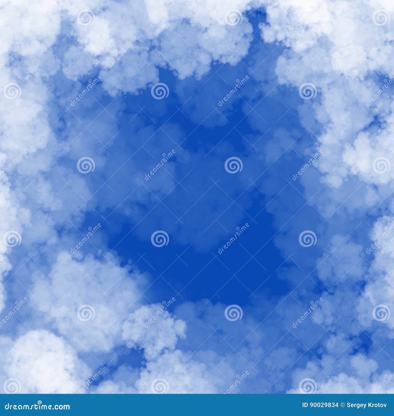 Cloud Frame on Blue Sky Background Frame with Copyspace Stock ...