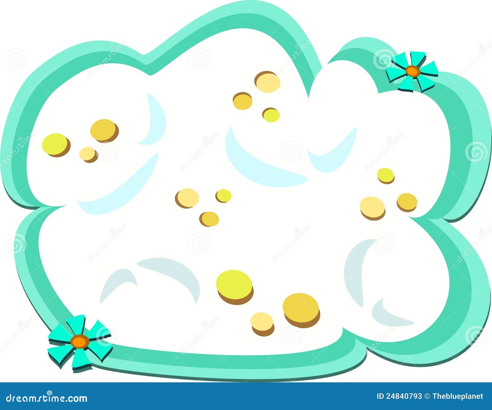 Cloud Frame with Flowers stock vector. Illustration of flower - 24840793