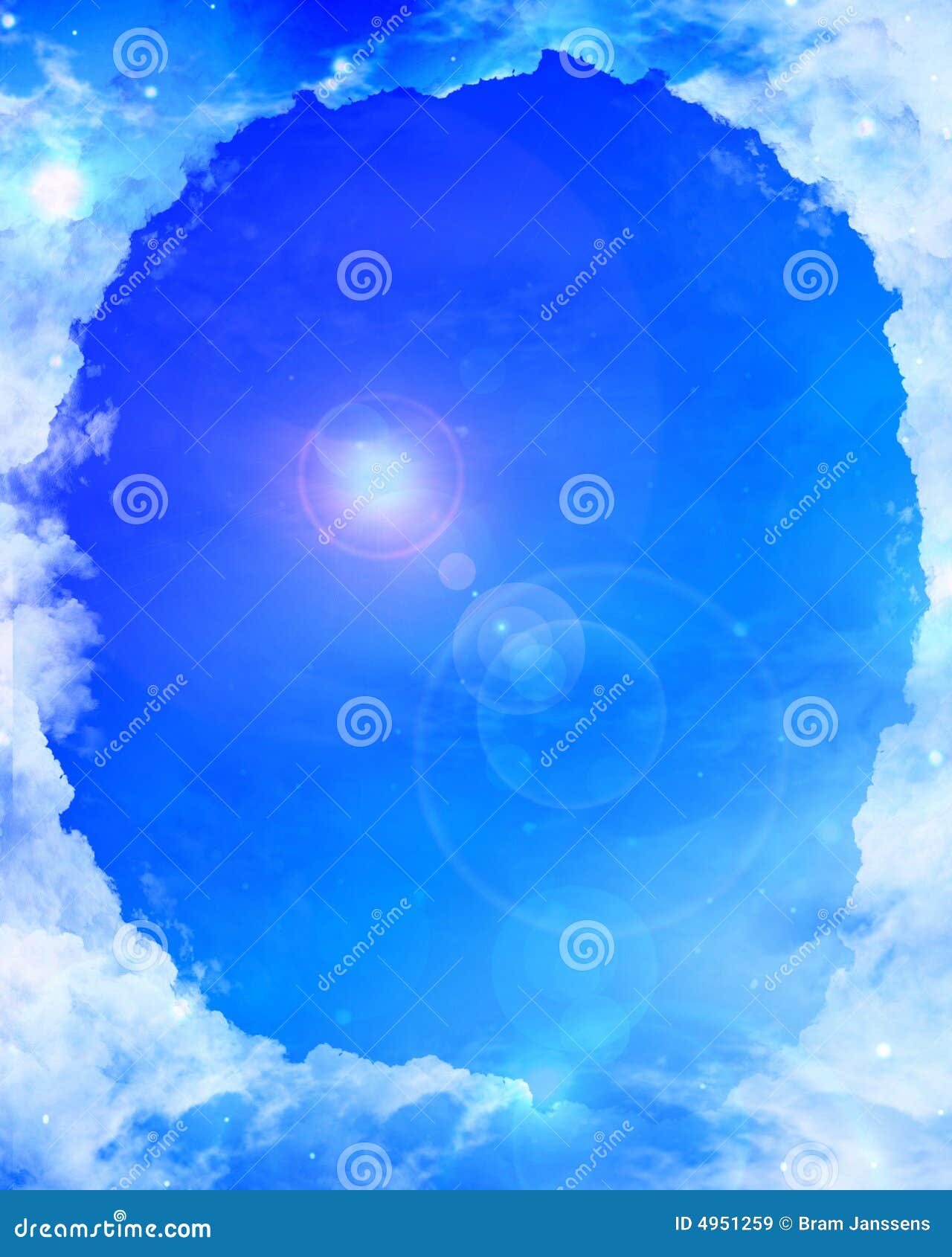 Cloud frame with sunlight stock illustration. Illustration of beams ...