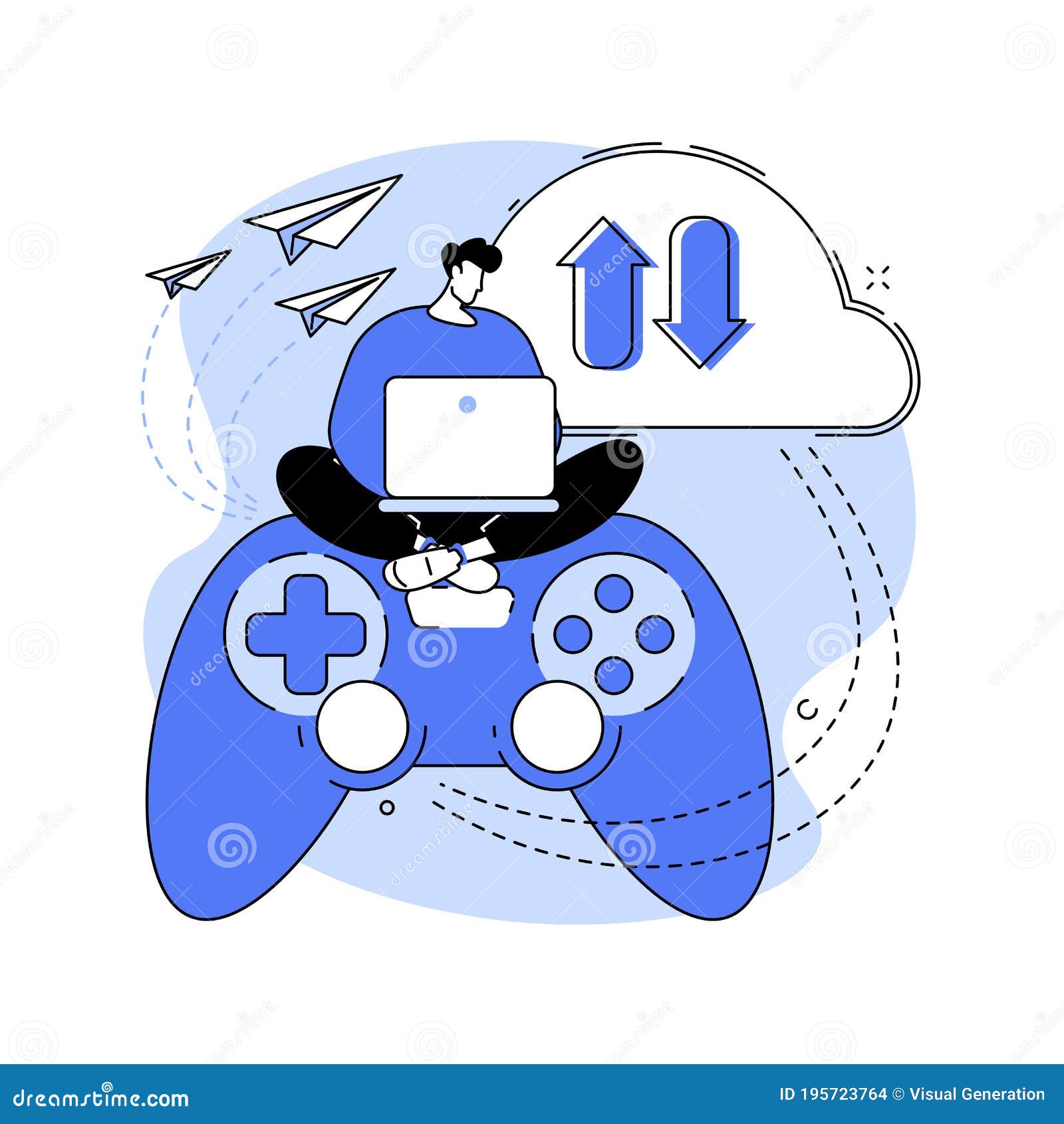 Cloud Gaming Abstract Concept Vector Illustration. Stock Vector ...