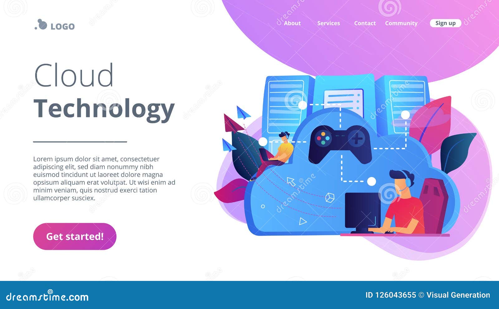 Cloud Gaming Concept Vector Illustration. Stock Vector - Illustration ...