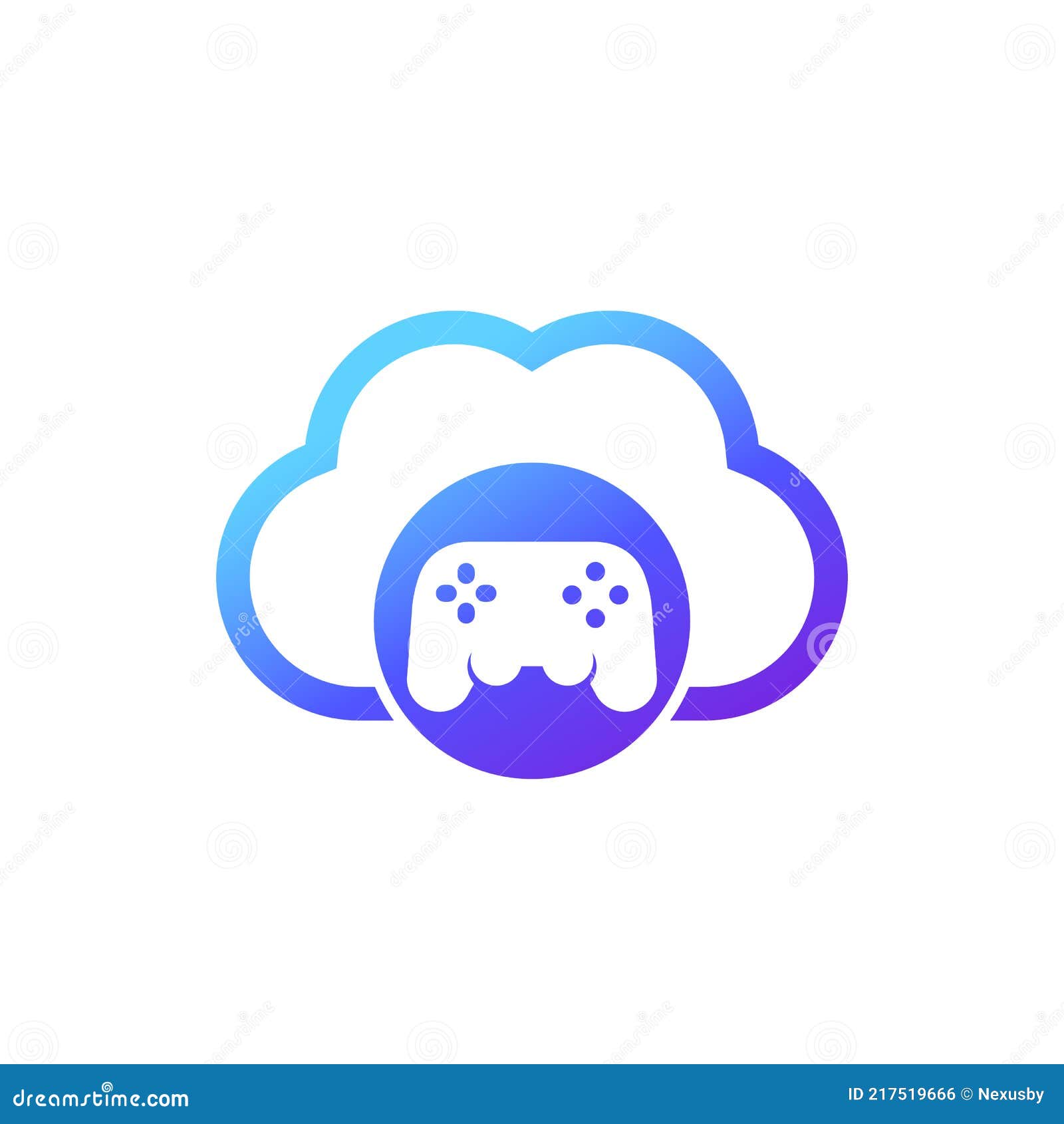 Cloud Gaming Icon with Cloud and Game Controller Stock Vector ...