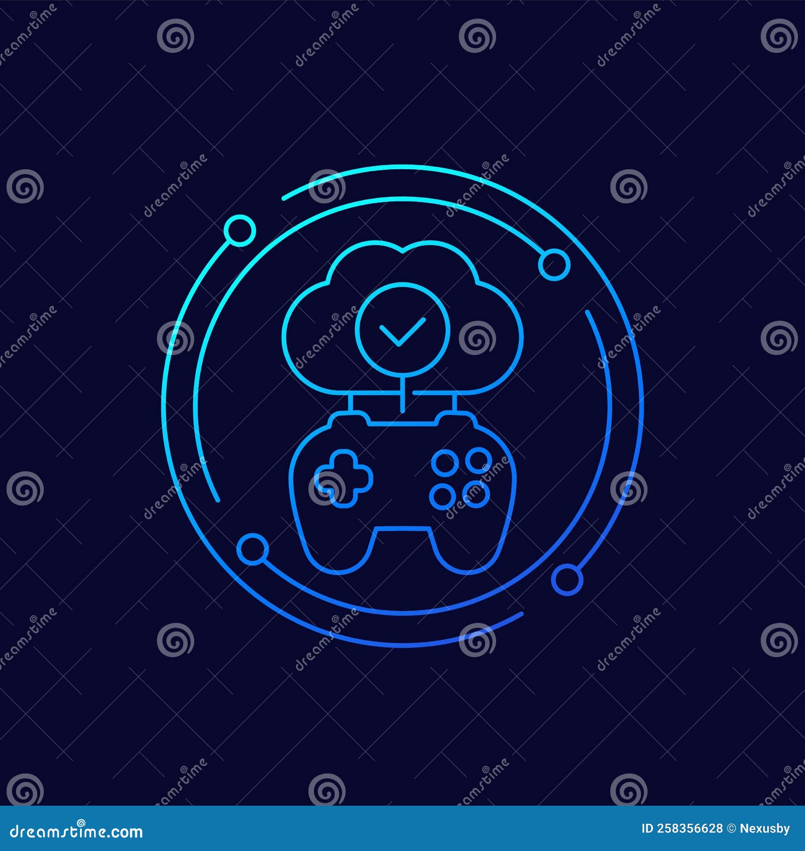Cloud Gaming Line Vector Icon Stock Vector - Illustration of game, icon ...