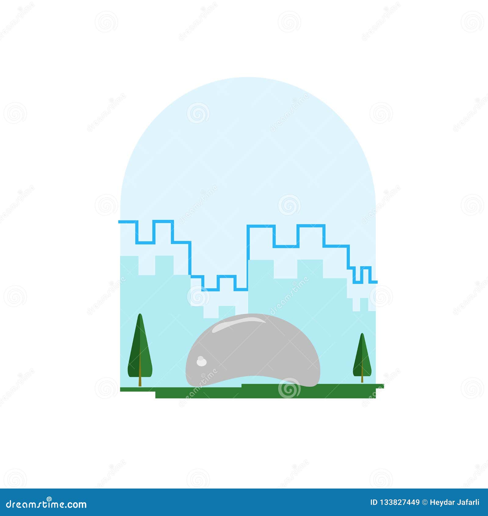 Cloud Gate Icon Vector Sign and Symbol Isolated on White Background ...