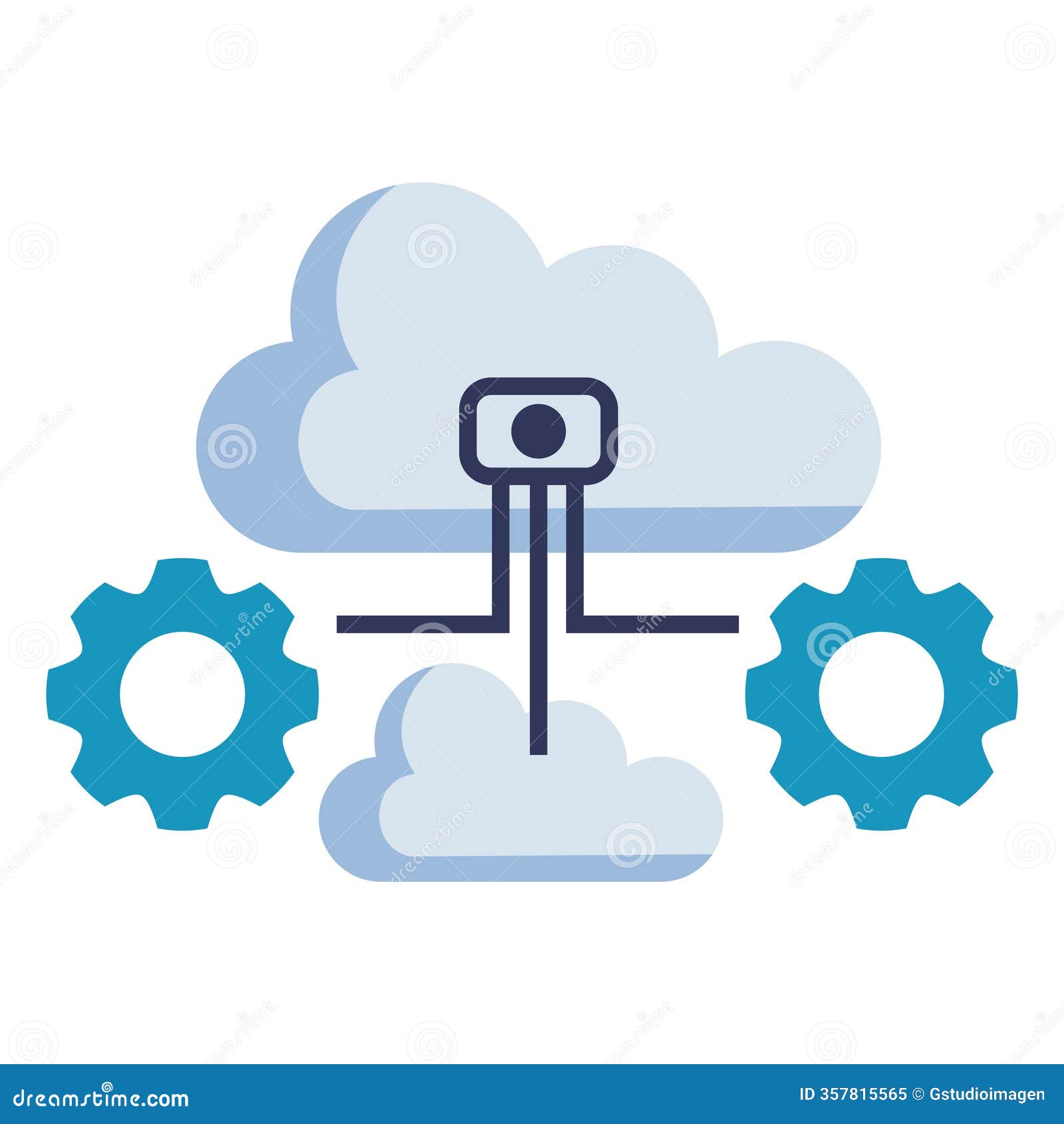 Cloud Gear Icon Illustration Stock Illustration - Illustration of ...