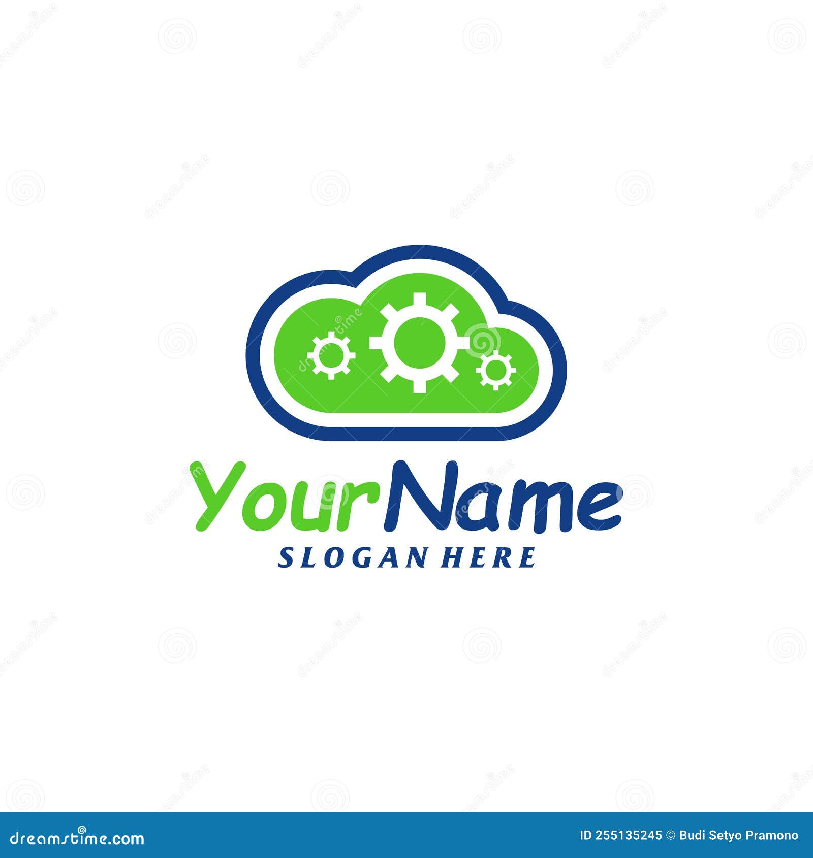 Cloud Gear Logo Design Template. Cloud Logo Concept Vector Stock ...