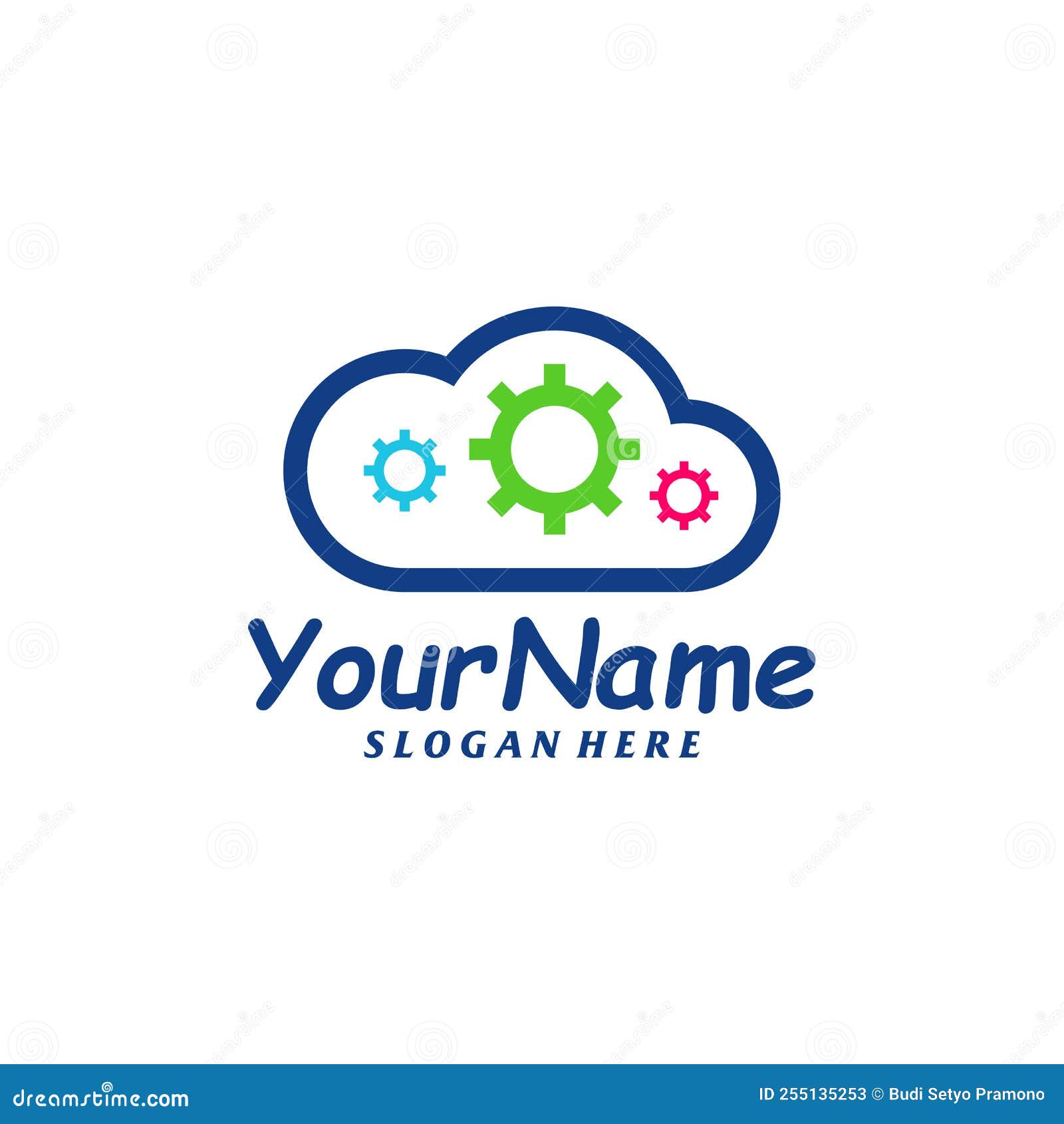 Cloud Gear Logo Design Template. Cloud Logo Concept Vector Stock Illustration - Illustration of ...