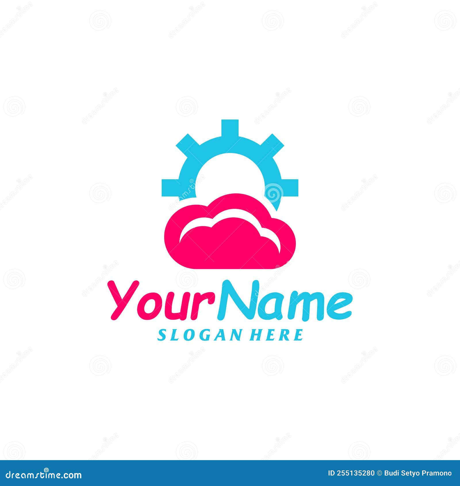 Cloud Gear Logo Design Template. Cloud Logo Concept Vector Stock ...