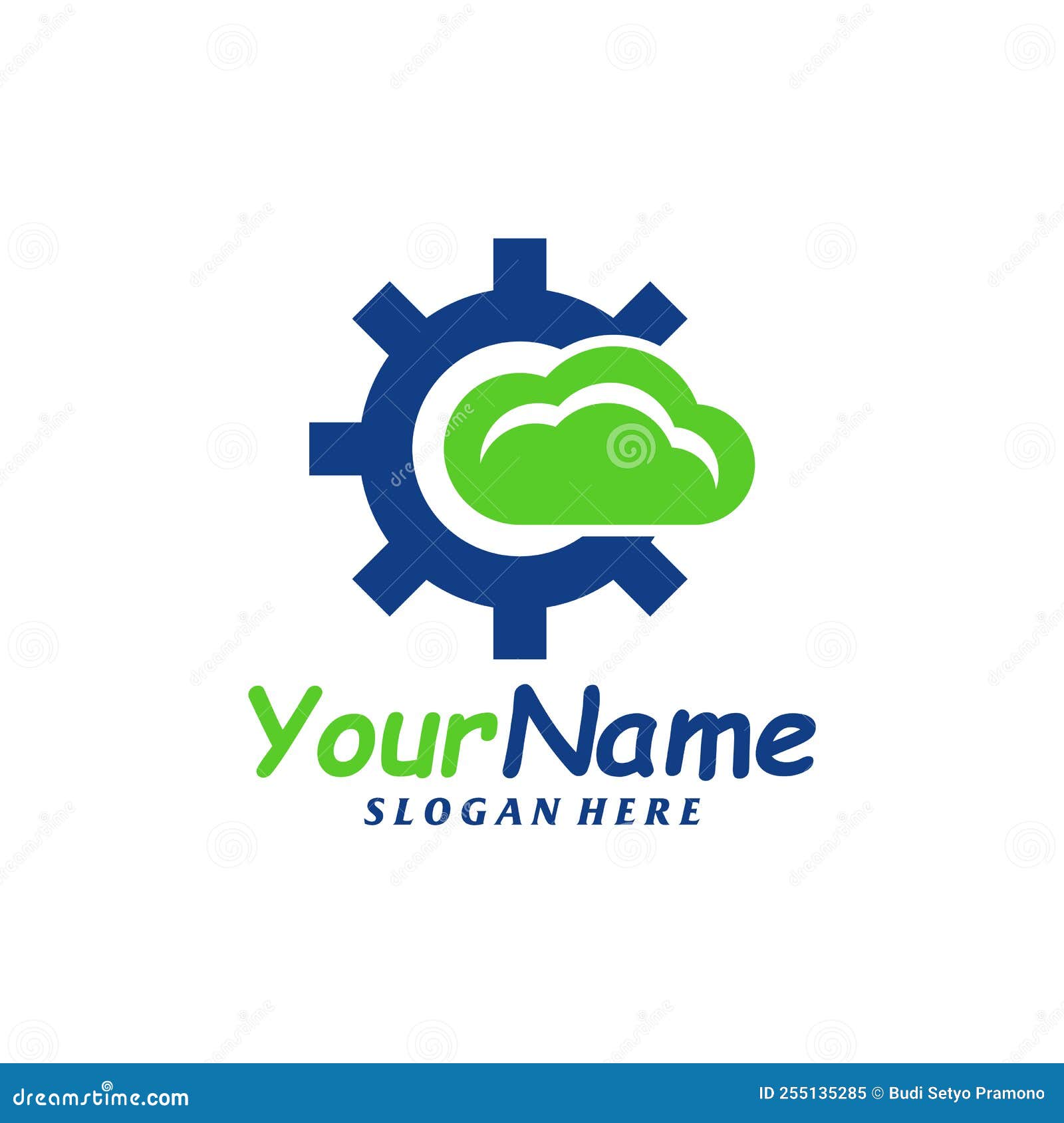 Cloud Gear Logo Design Template. Cloud Logo Concept Vector Stock Illustration - Illustration of ...