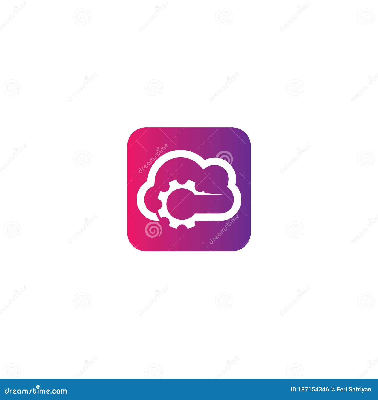 Cloud gear logo icon stock vector. Illustration of business - 187154346