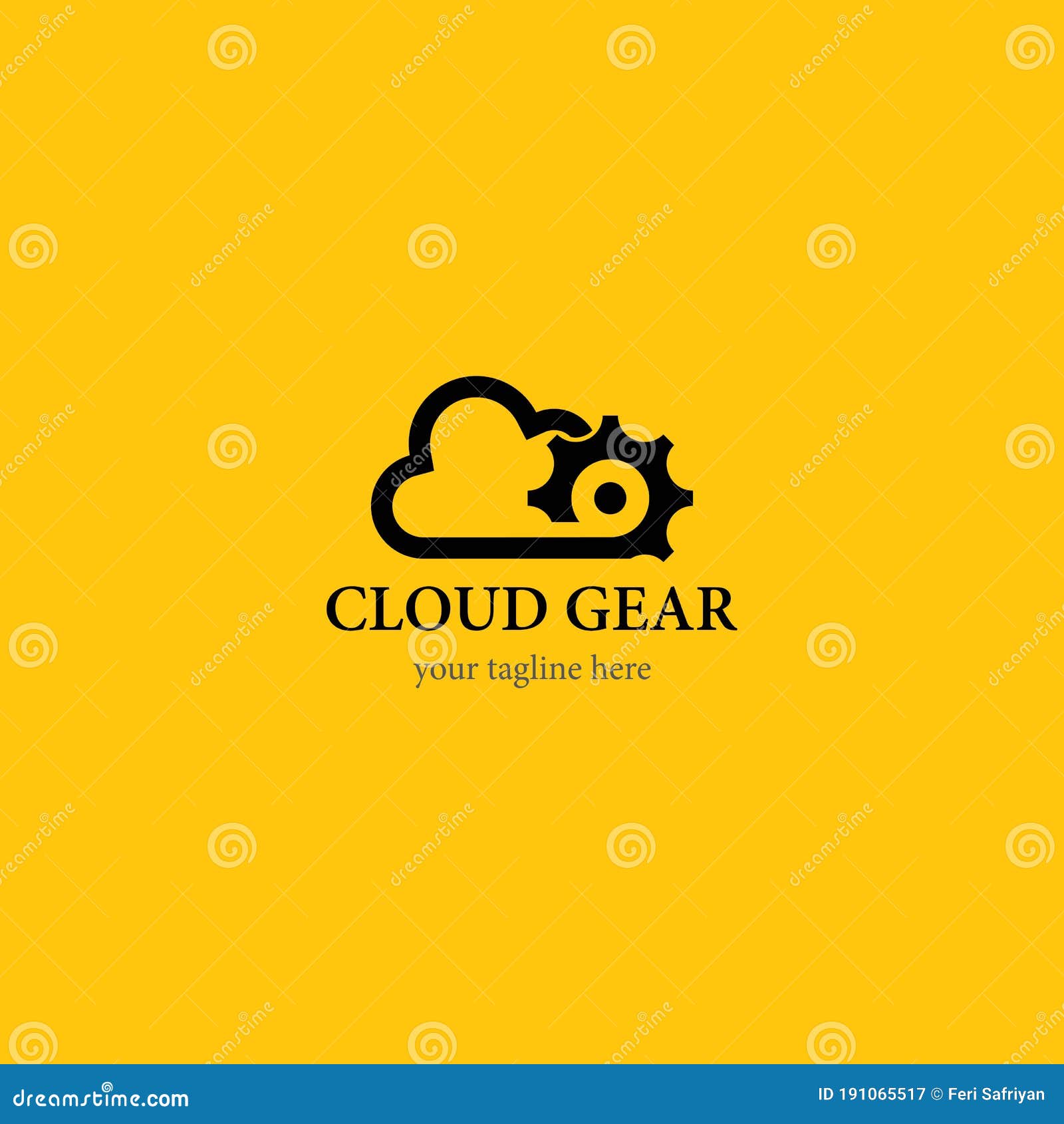 Cloud gear logo vector stock illustration. Illustration of connection ...