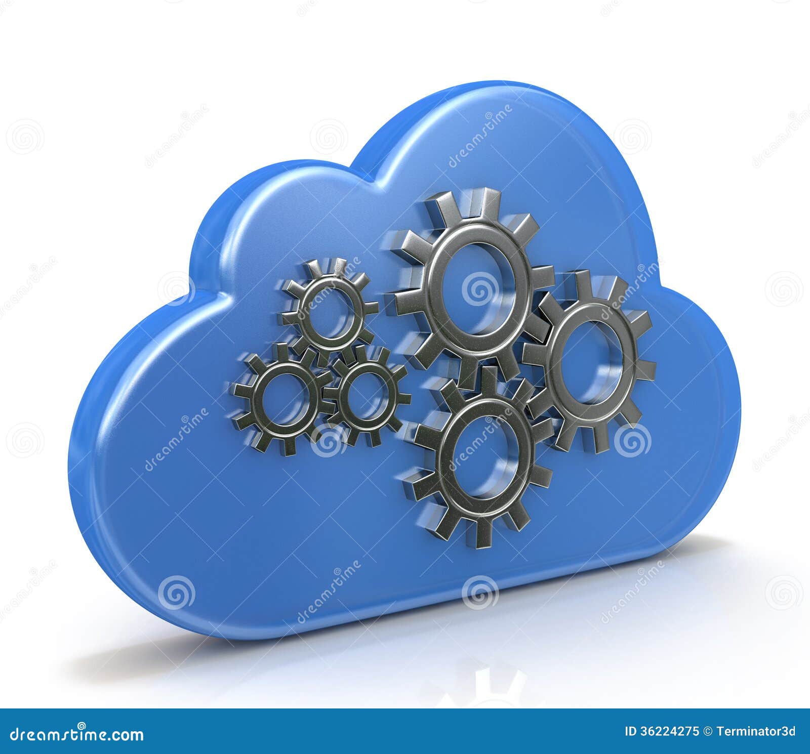 Cloud and gears stock illustration. Illustration of network - 36224275