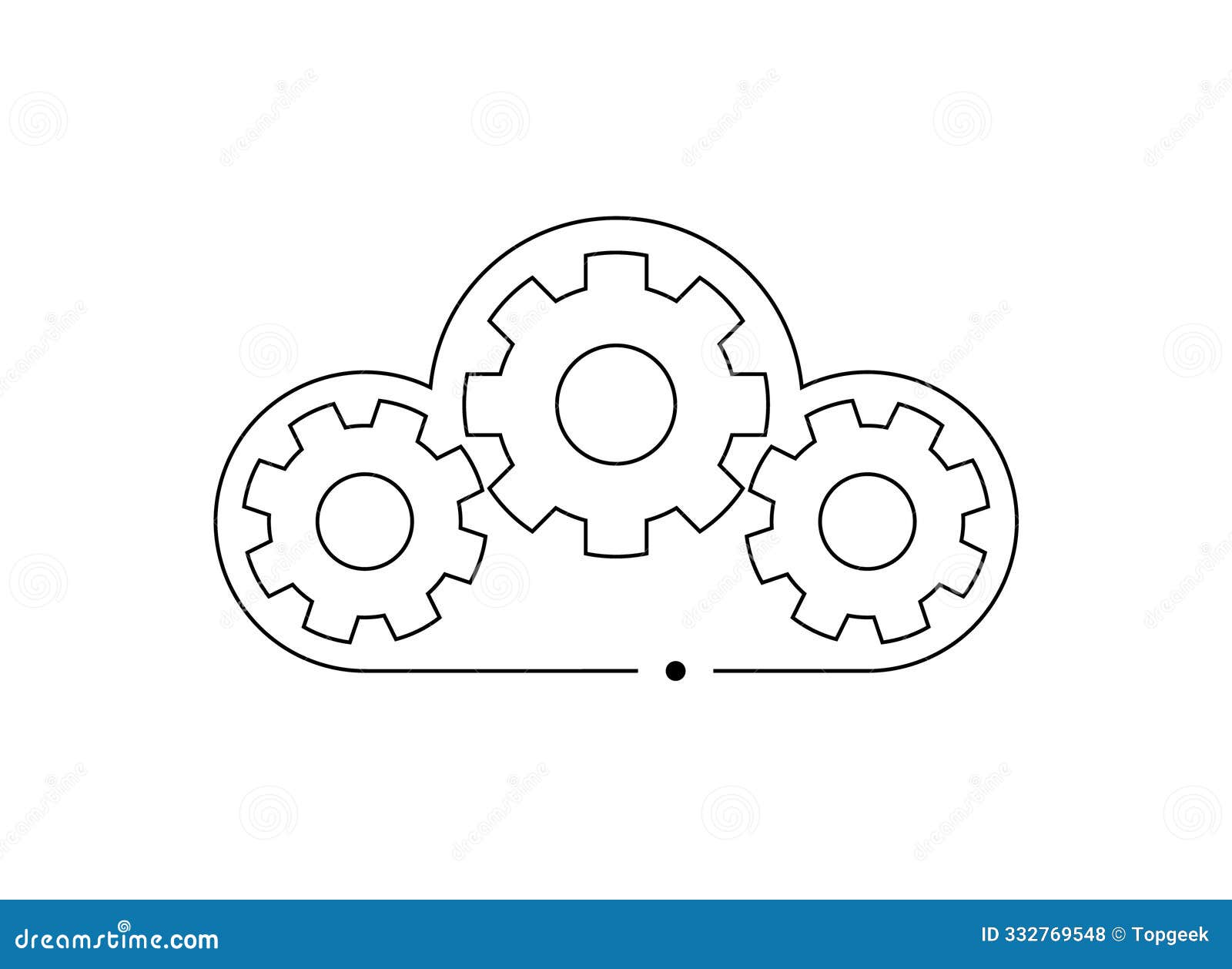 Cloud with Gears Icon, Representing Cloud-based Software and Automated ...