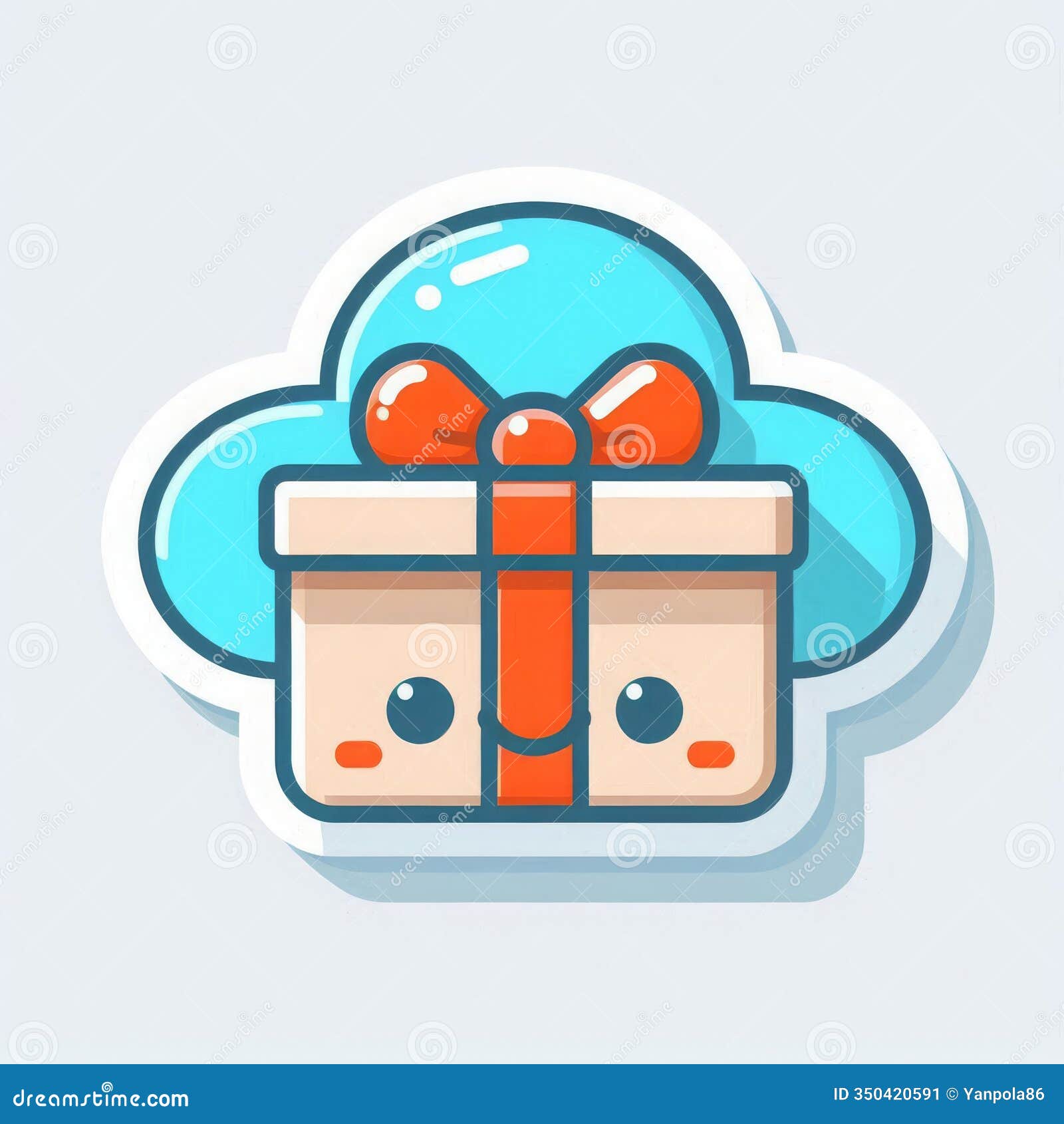 Cloud with a Gift Box on it Stock Illustration - Illustration of snow ...