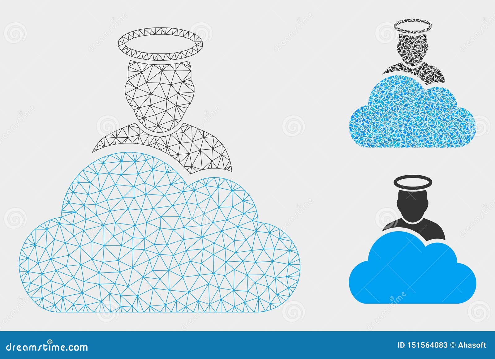 Cloud God Vector Mesh 2D Model and Triangle Mosaic Icon Stock Vector ...