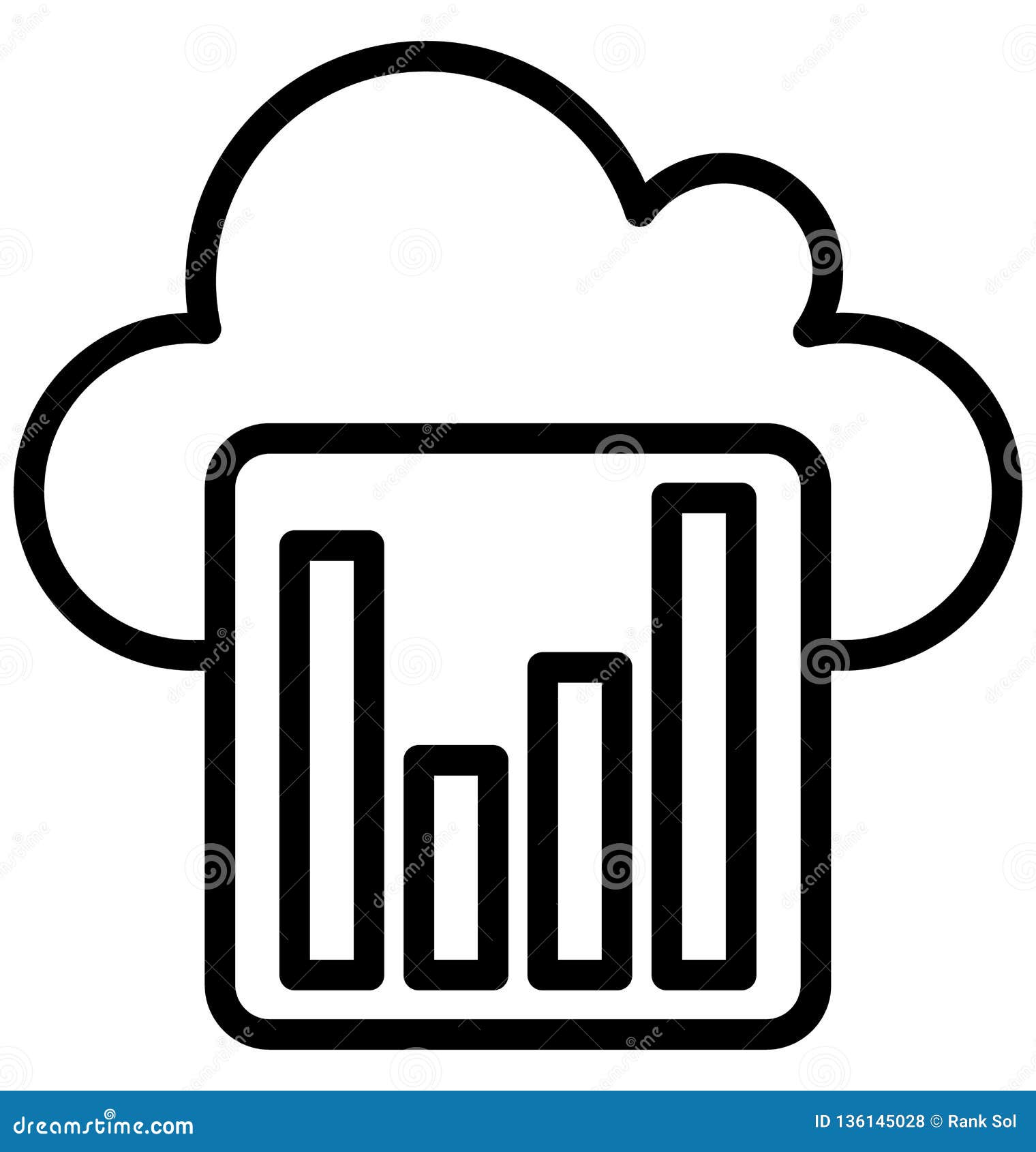 Cloud Graph Isolated Vector Icon that Can Easily Modify or Edit. Stock ...