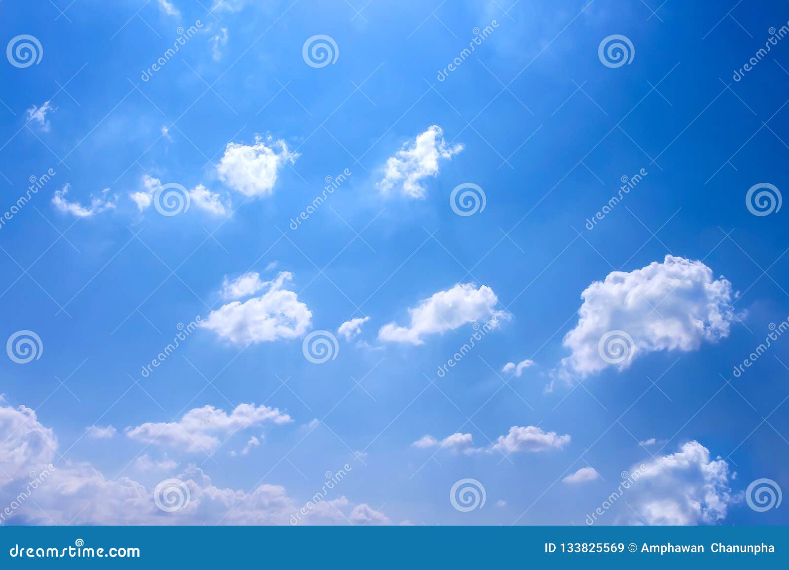 Cloud Groups Patterns and Reflection from Sun with Mild Wind on Vivid ...